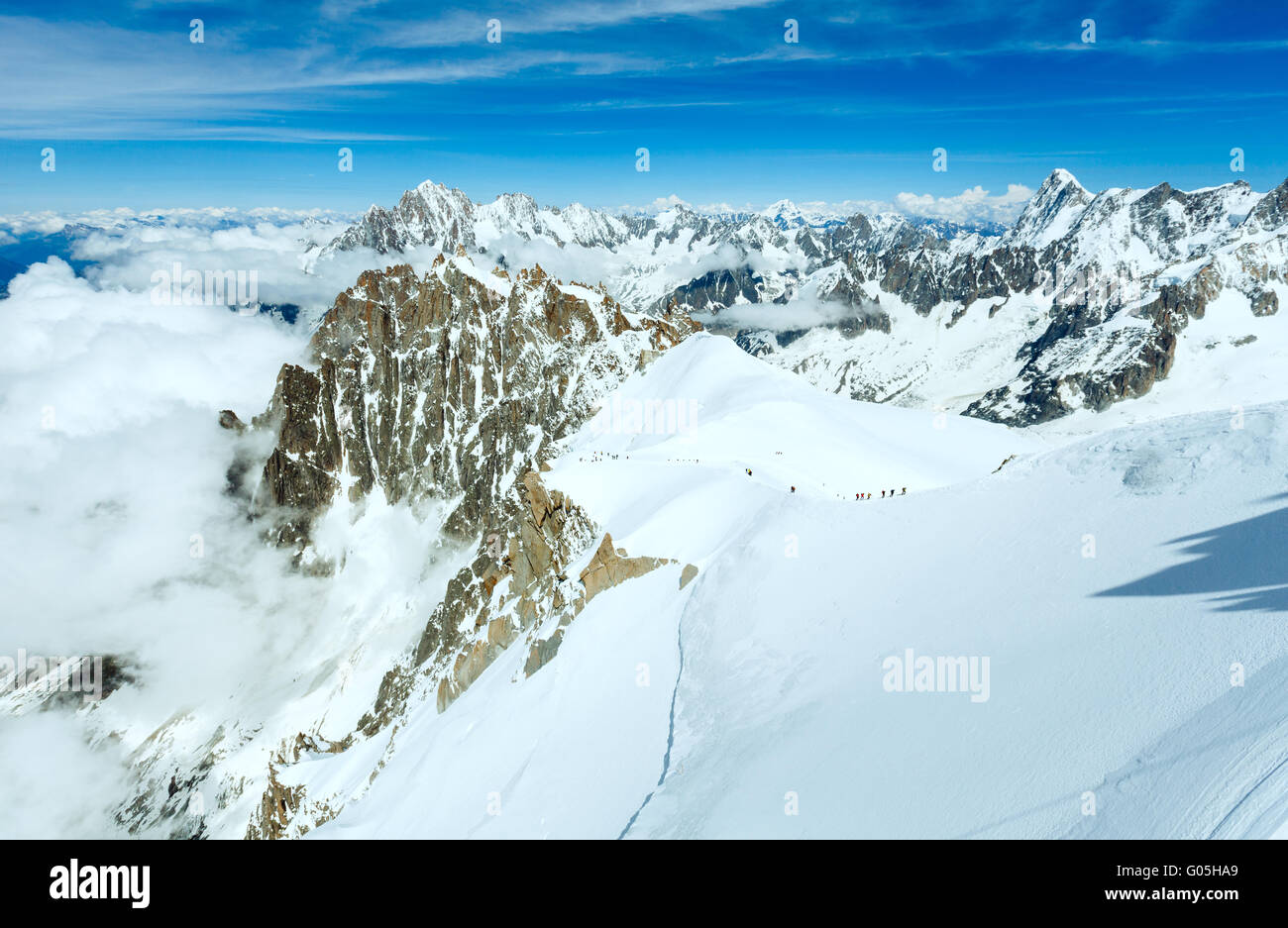 Mont Blanc mountain massif (view from Aiguille du Midi Mount, French ...