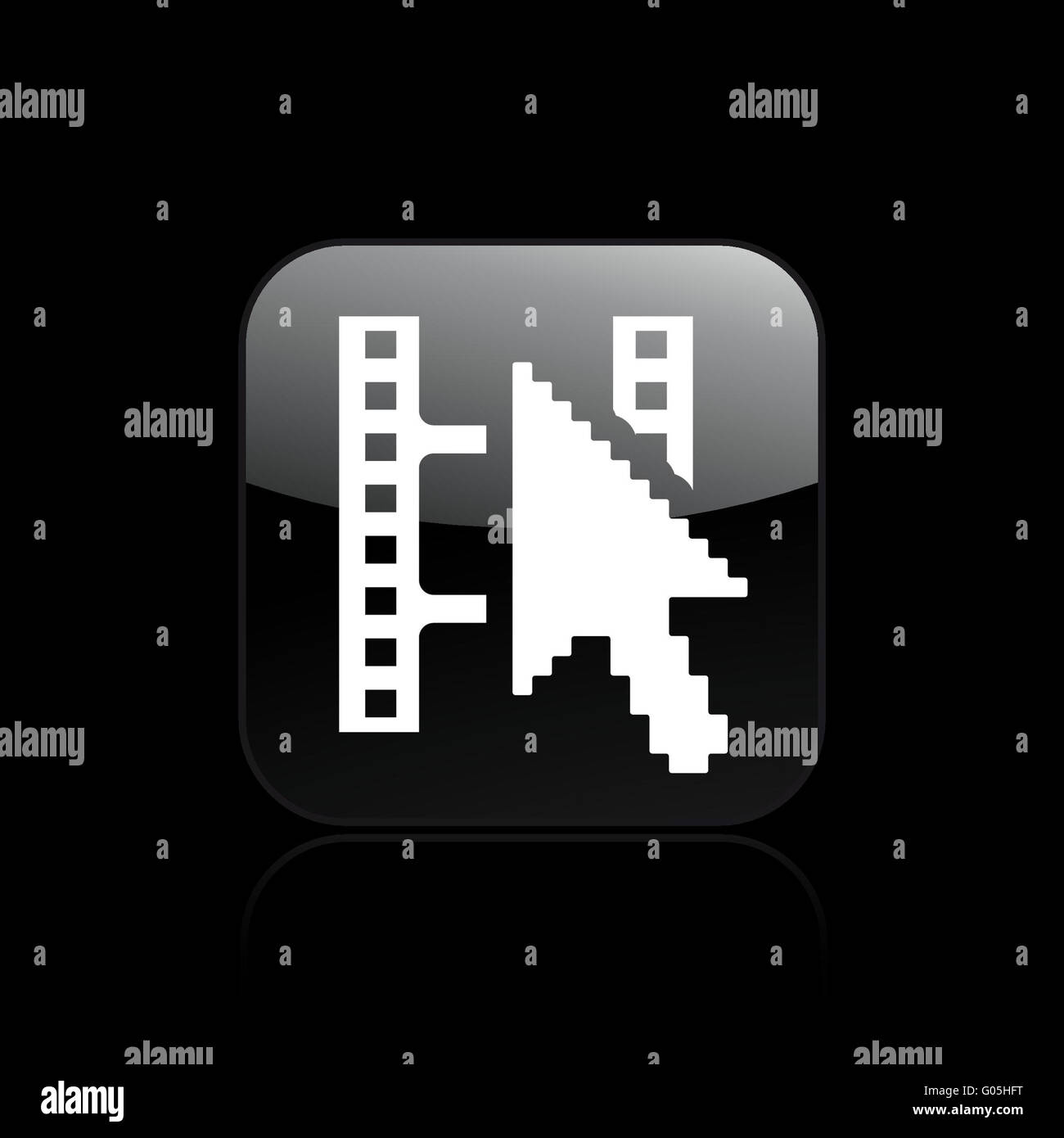 Vector illustration of single web video icon Stock Photo - Alamy