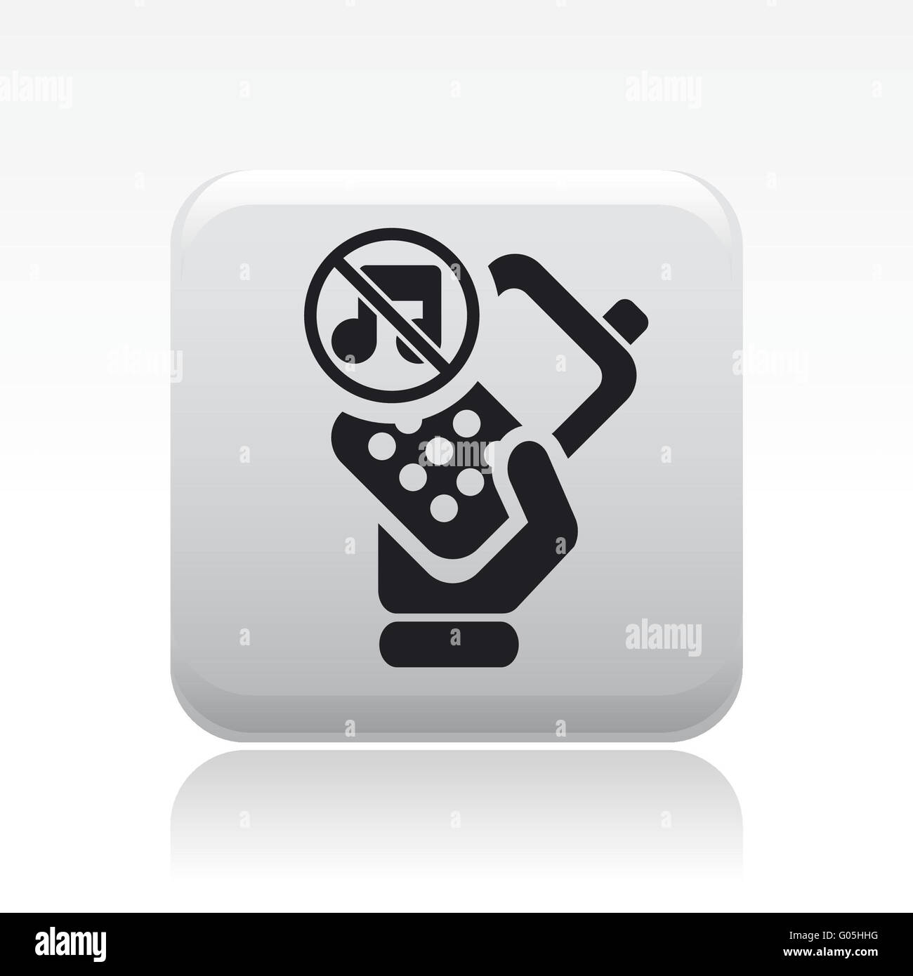 Vector illustration of single mute phone icon Stock Photo - Alamy