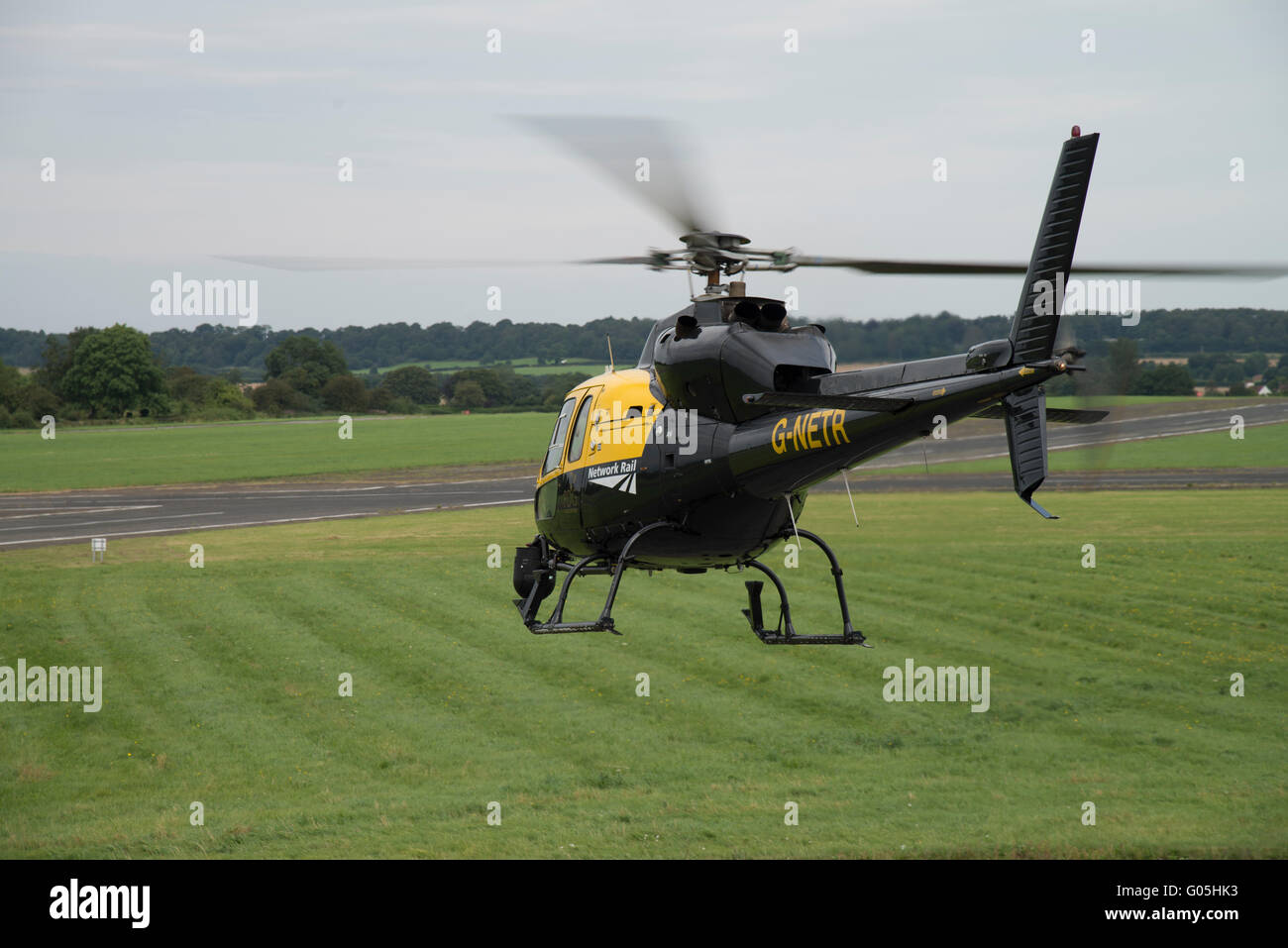 Network Rail twin squirrel helicopter comes into land at Wolverhampton ...