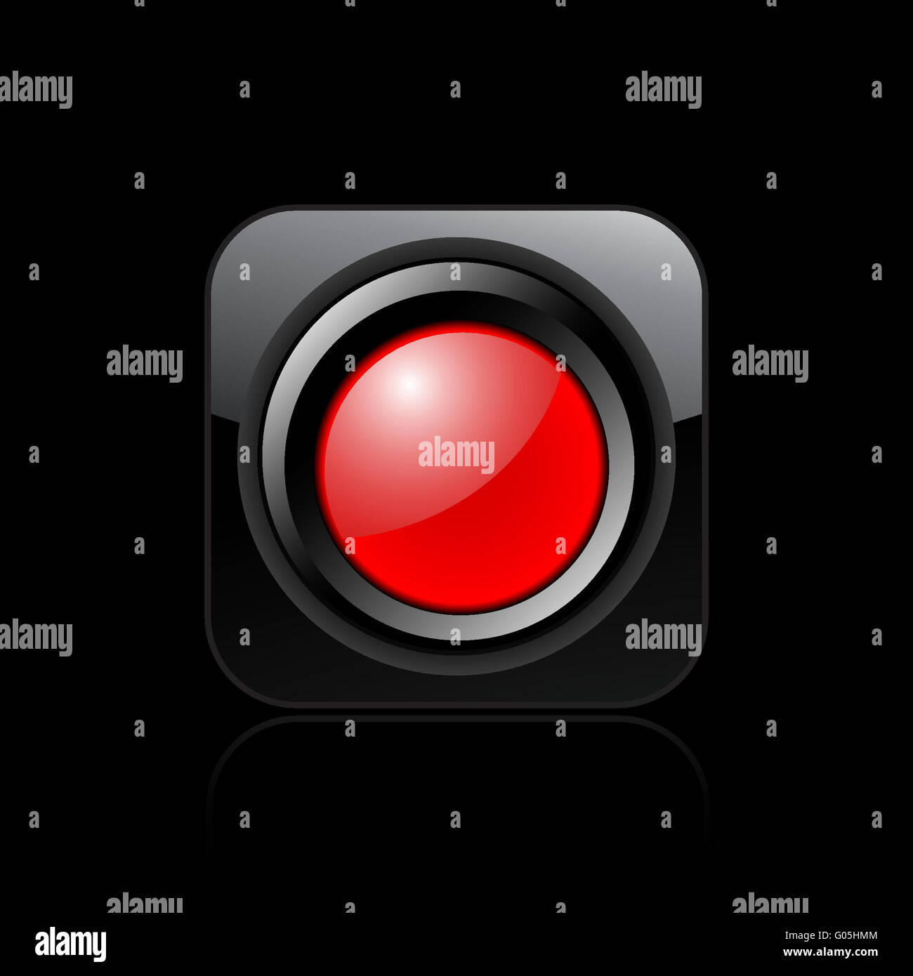 Vector illustration of single red traffic light icon Stock Photo - Alamy