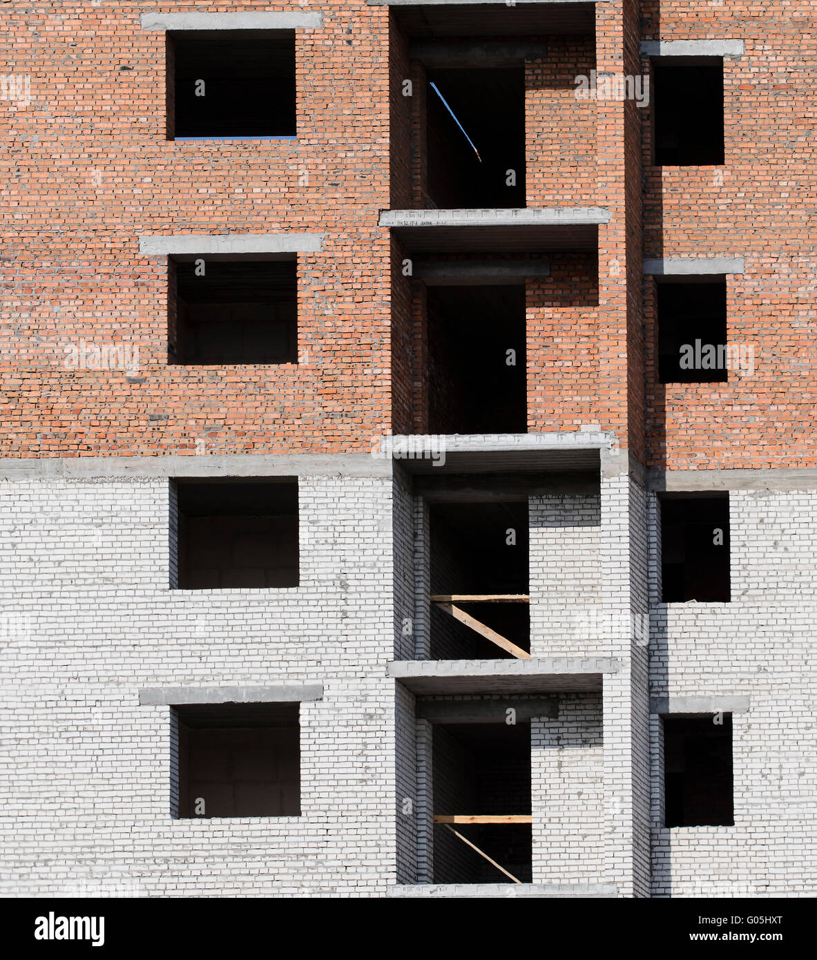 Wall of a residential block of flats with balconies windows Stock Photo ...
