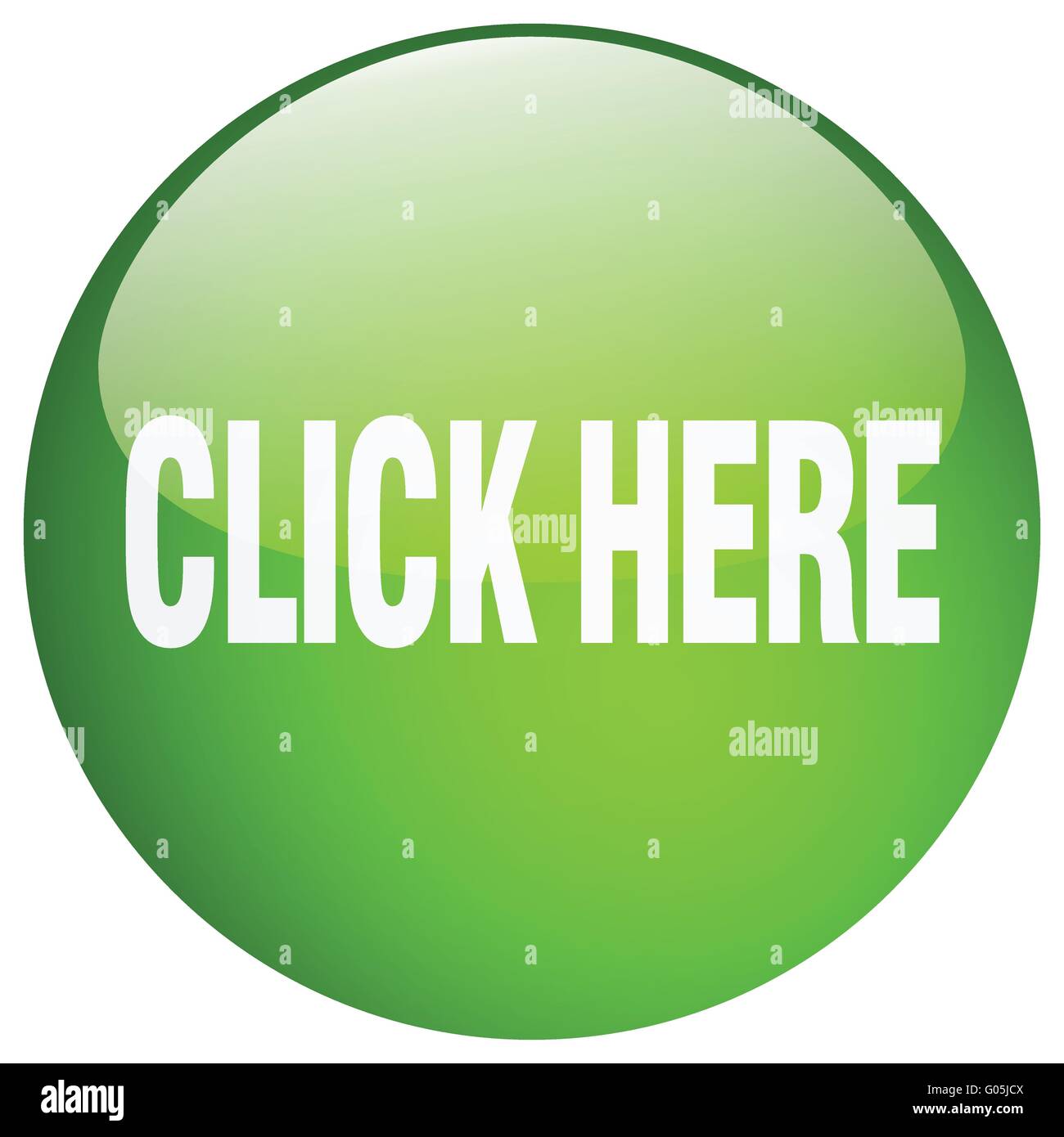 click here green round gel isolated push button Stock Vector Image ...