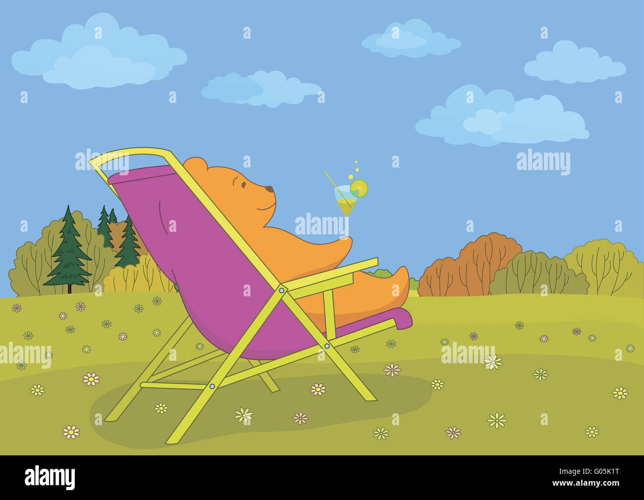 Teddy bear drinking a cocktail in the forest Stock Photo - Alamy