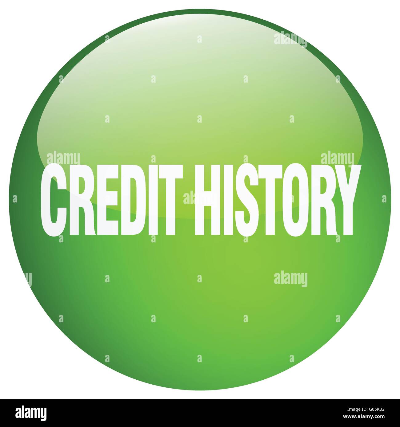 credit history green round gel isolated push button Stock Vector Image ...