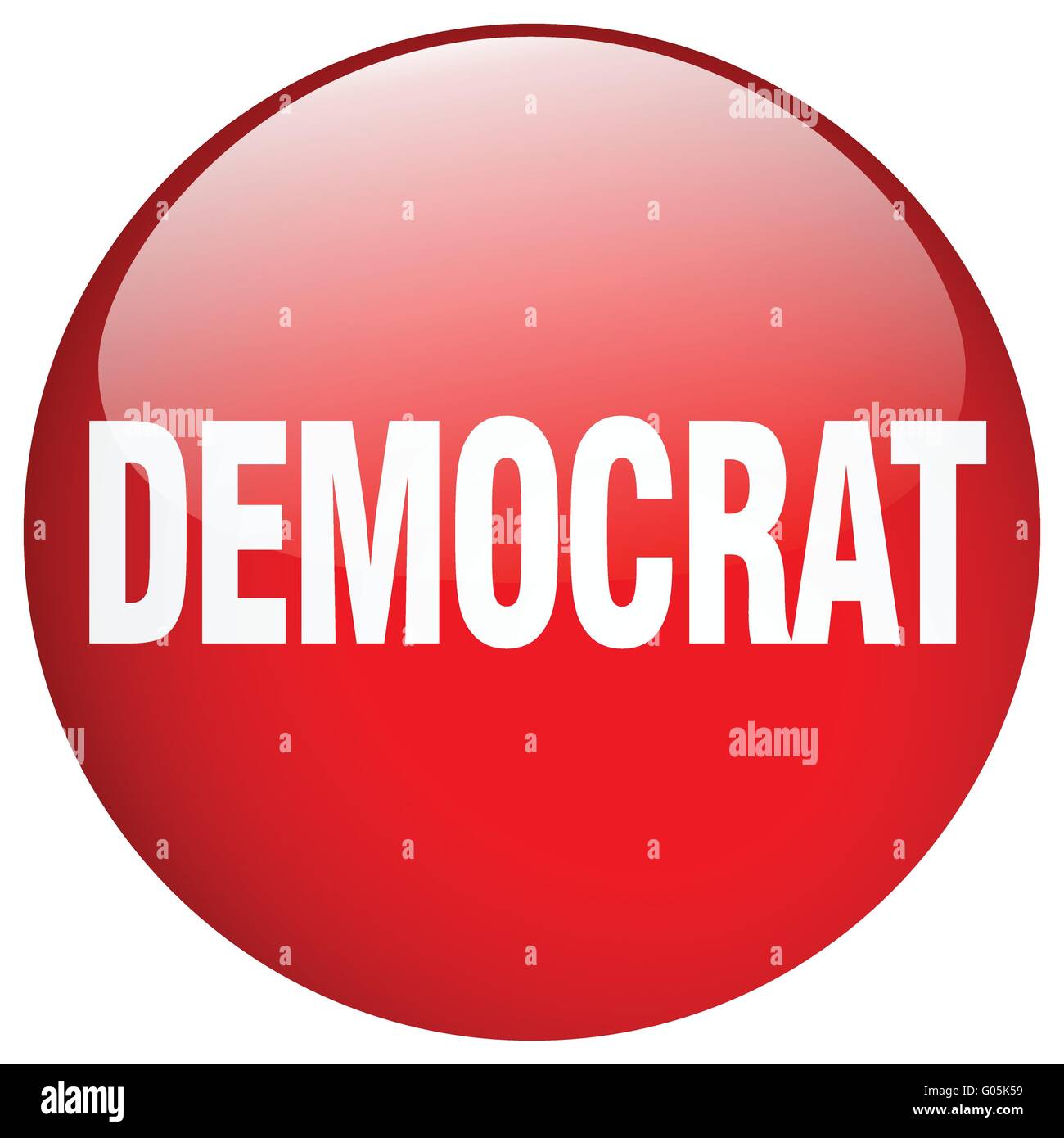 democrat red round gel isolated push button Stock Vector Image & Art ...