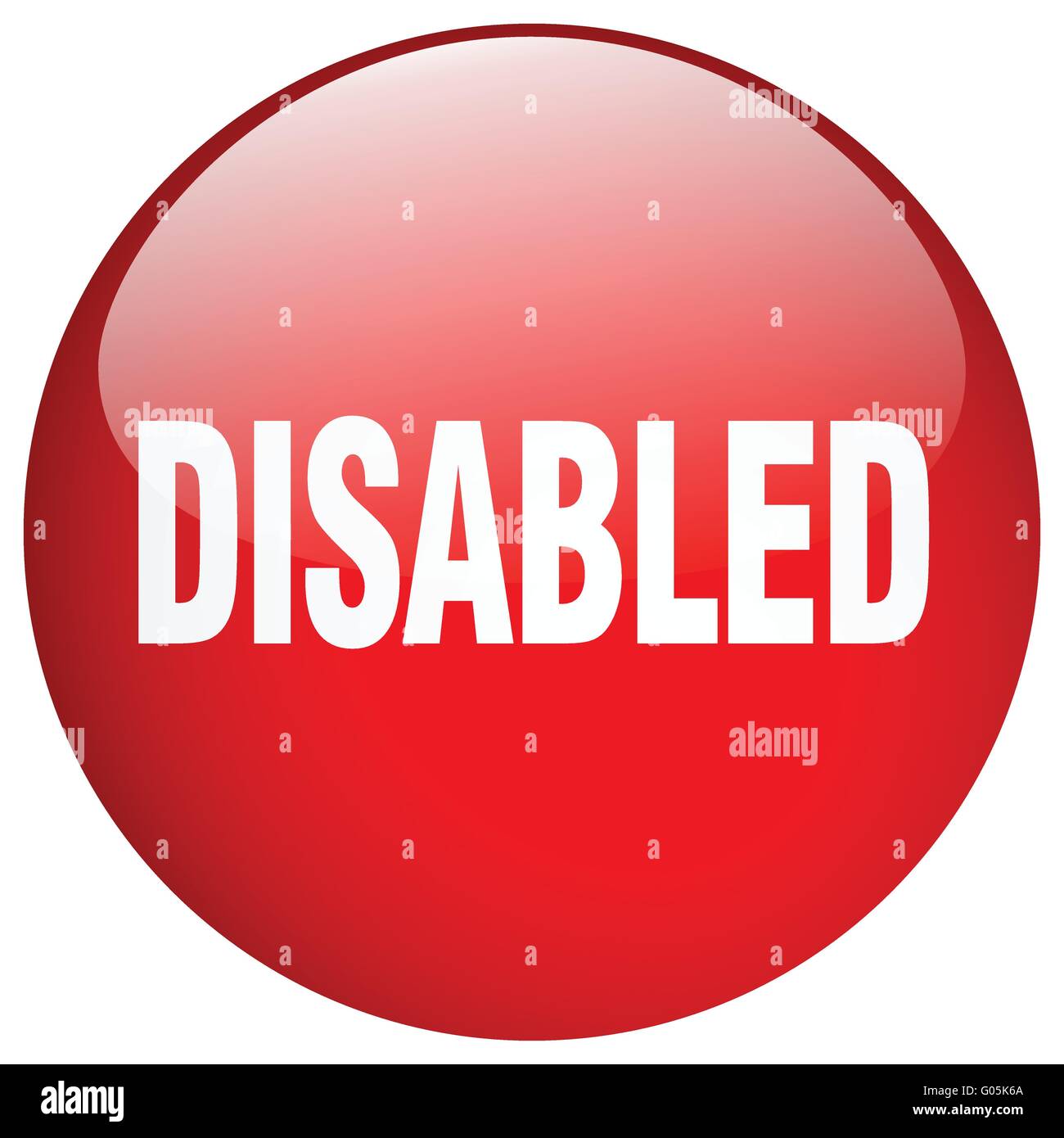 disabled red round gel isolated push button Stock Vector Image & Art ...