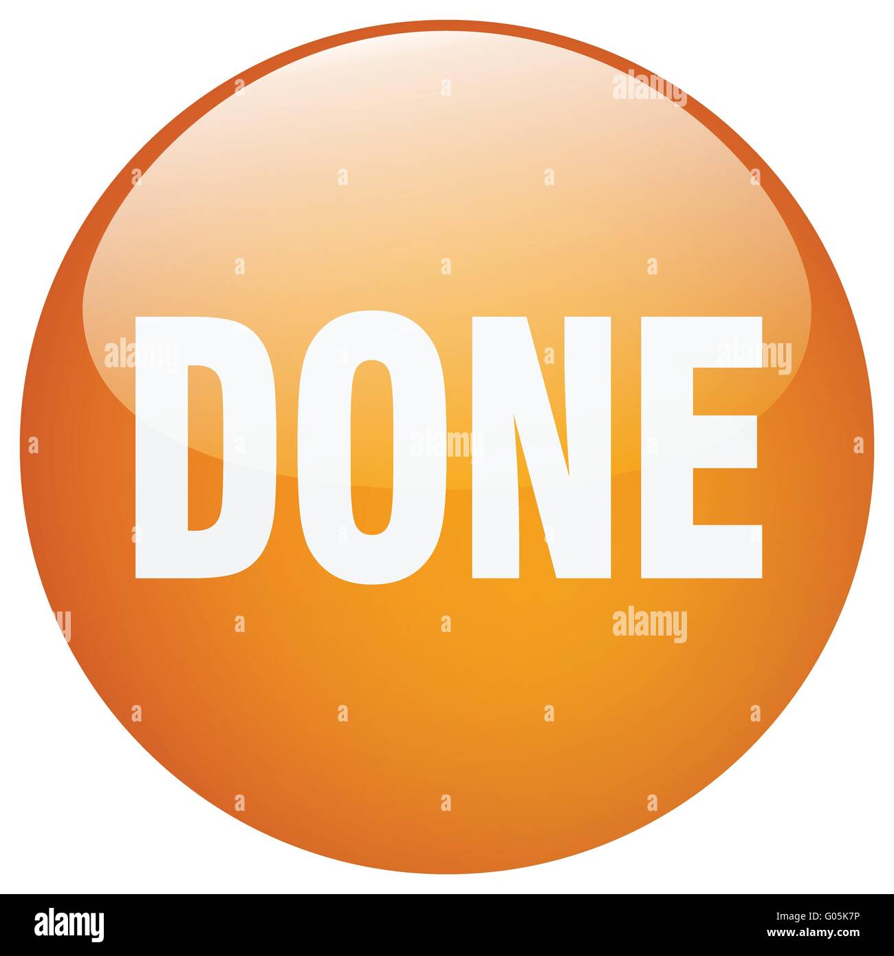 done orange round gel isolated push button Stock Vector Image & Art - Alamy