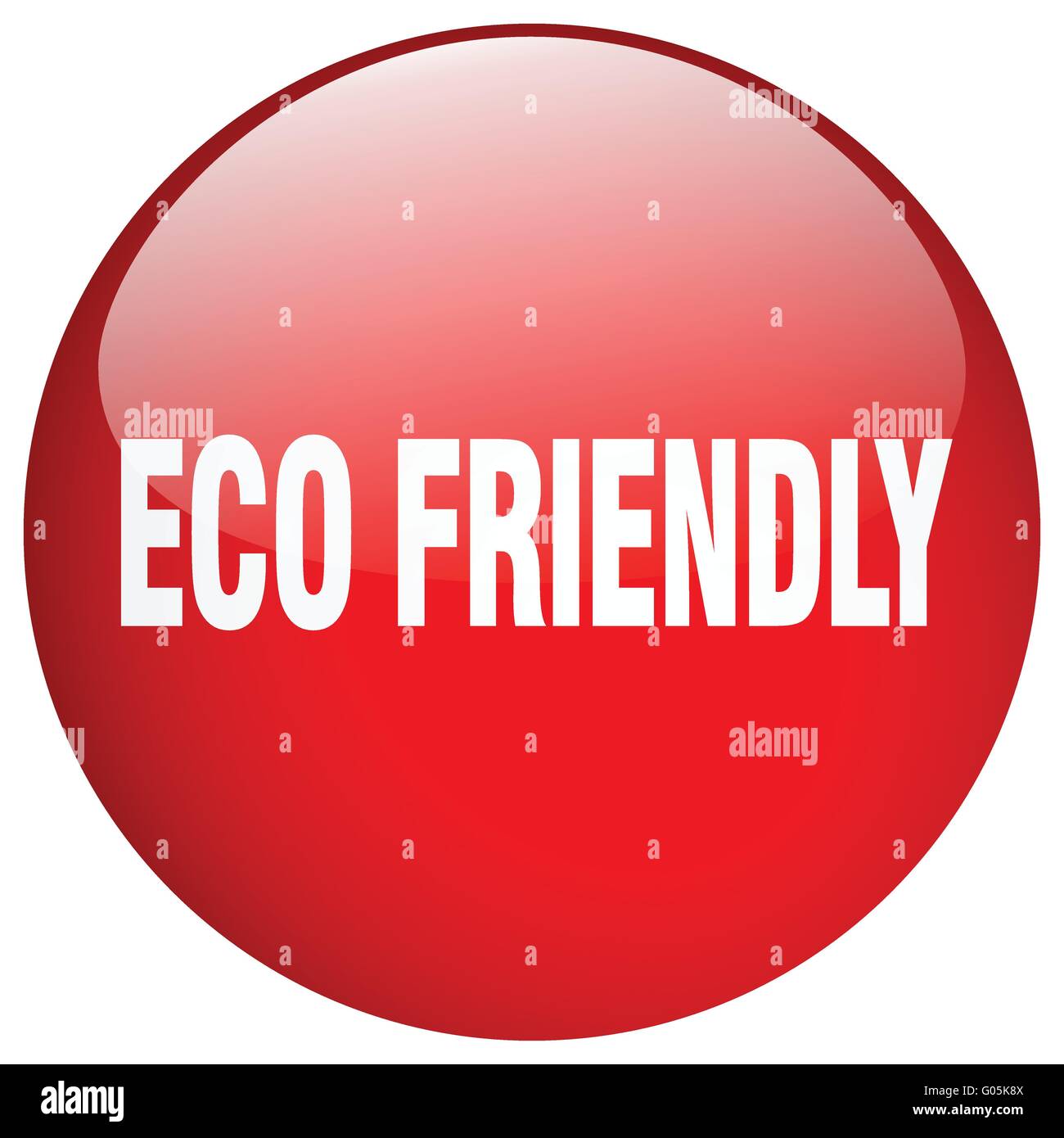eco friendly red round gel isolated push button Stock Vector Image ...
