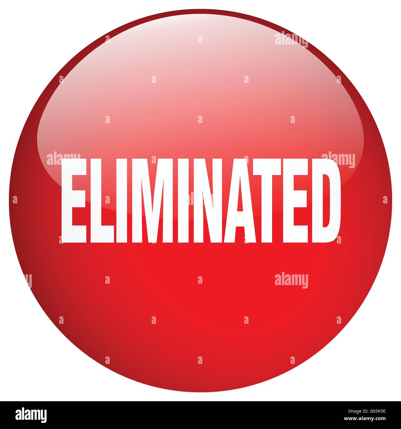 eliminated red round gel isolated push button Stock Vector Image & Art - Alamy
