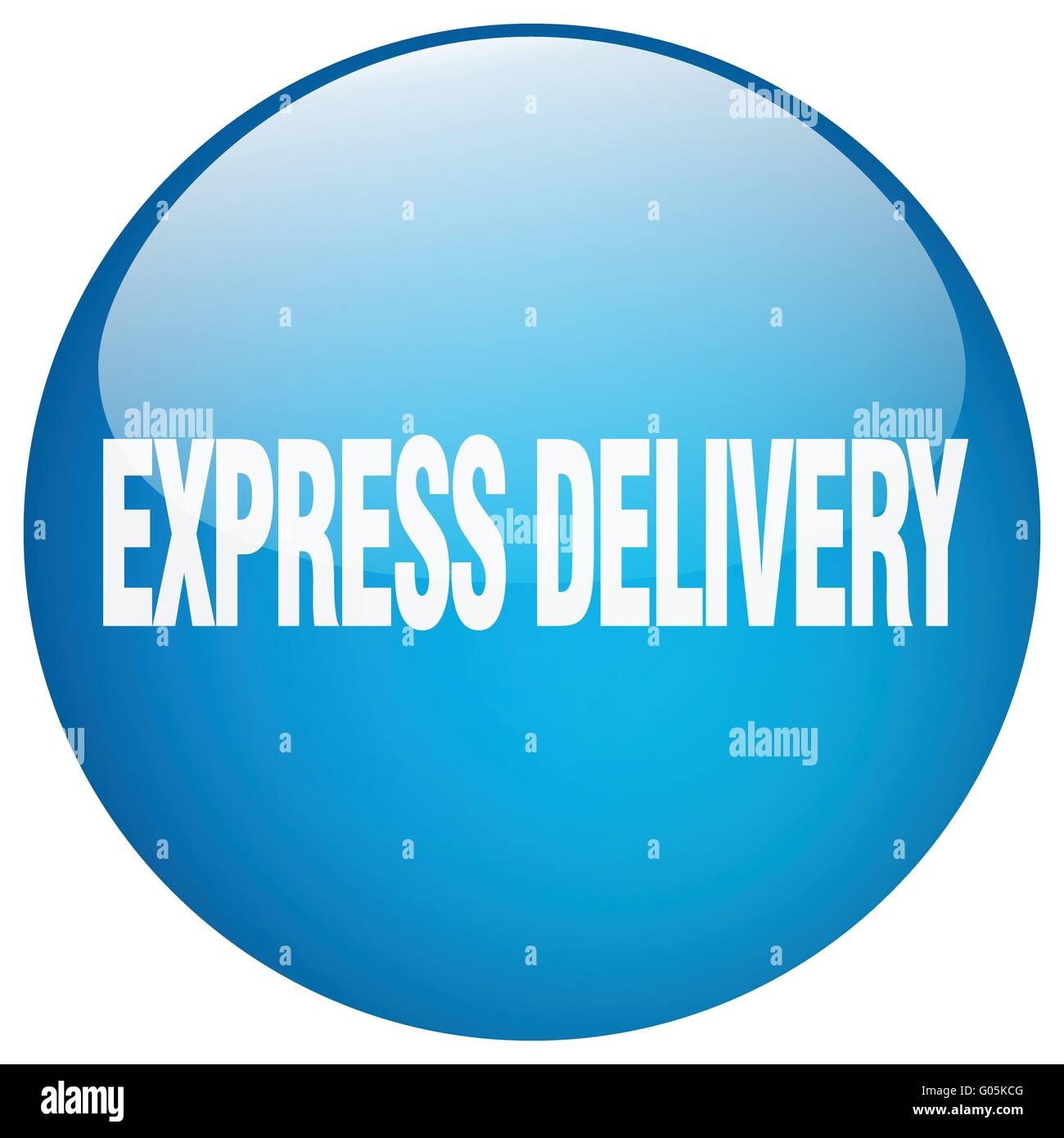 express delivery blue round gel isolated push button Stock Vector Image ...