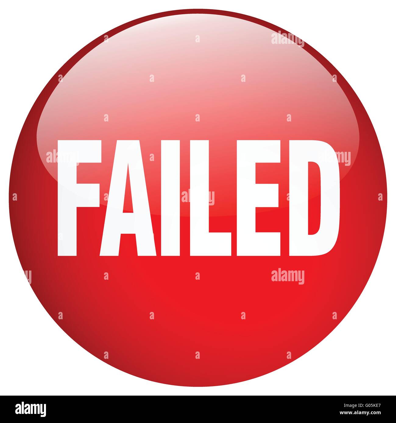 failed red round gel isolated push button Stock Vector Image & Art - Alamy