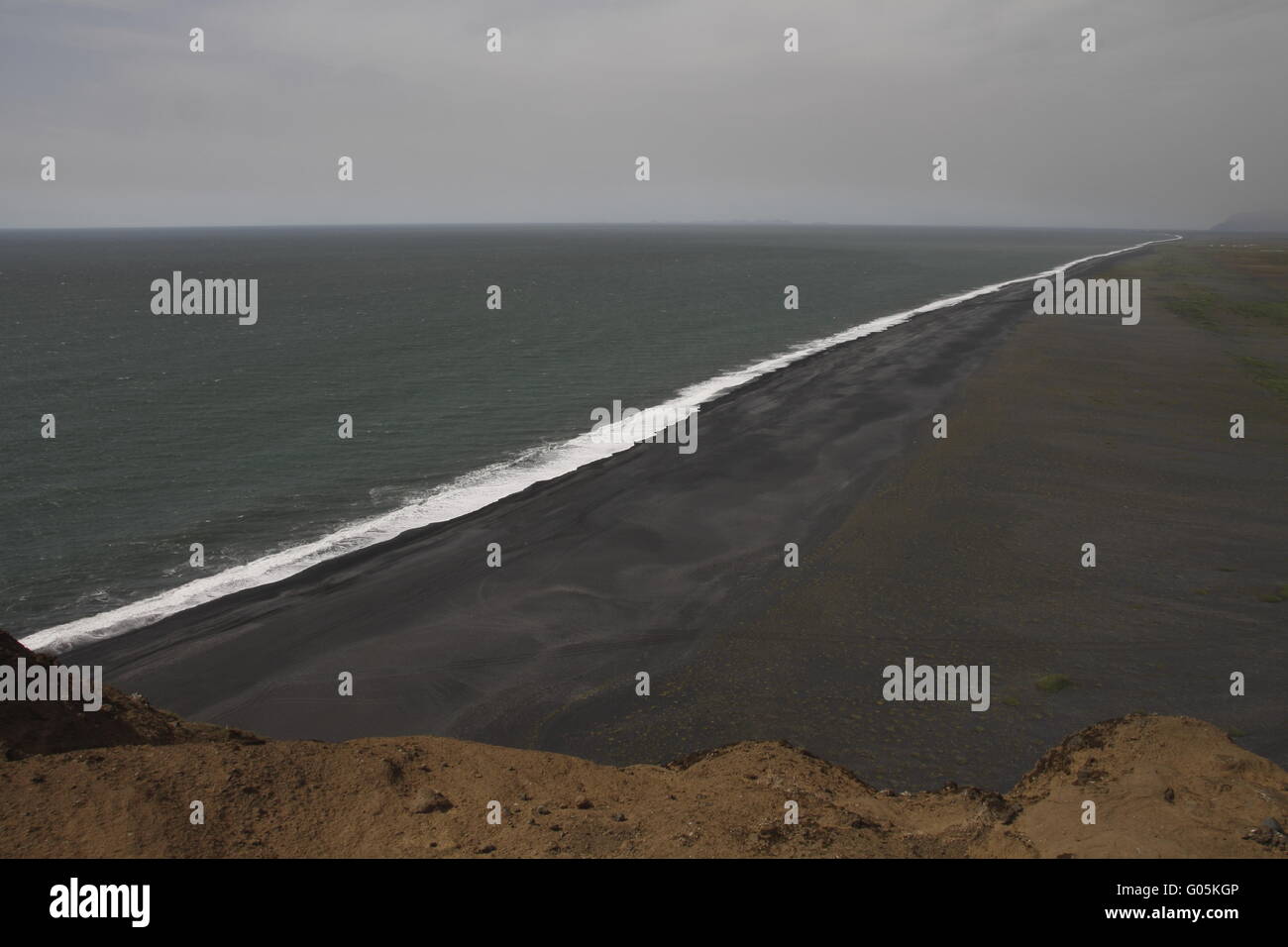 Black basalt beach as seen from Dyrhólaey cliffs Stock Photo - Alamy