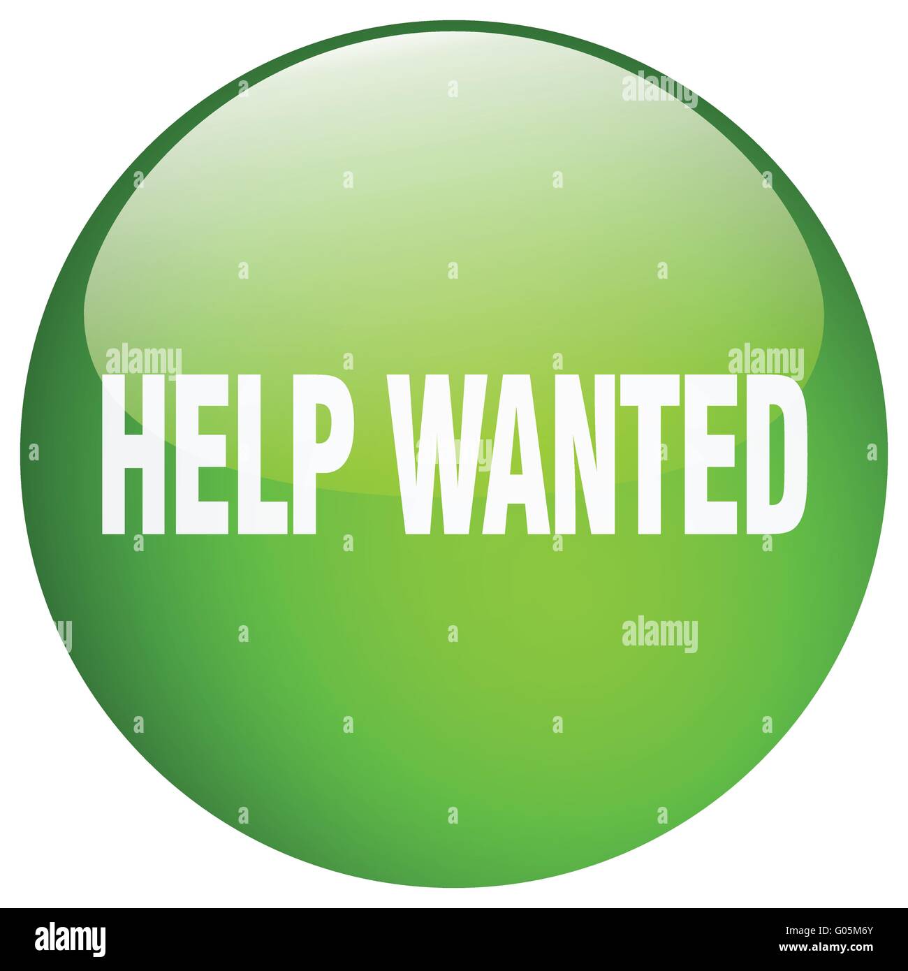 help wanted green round gel isolated push button Stock Vector Image ...