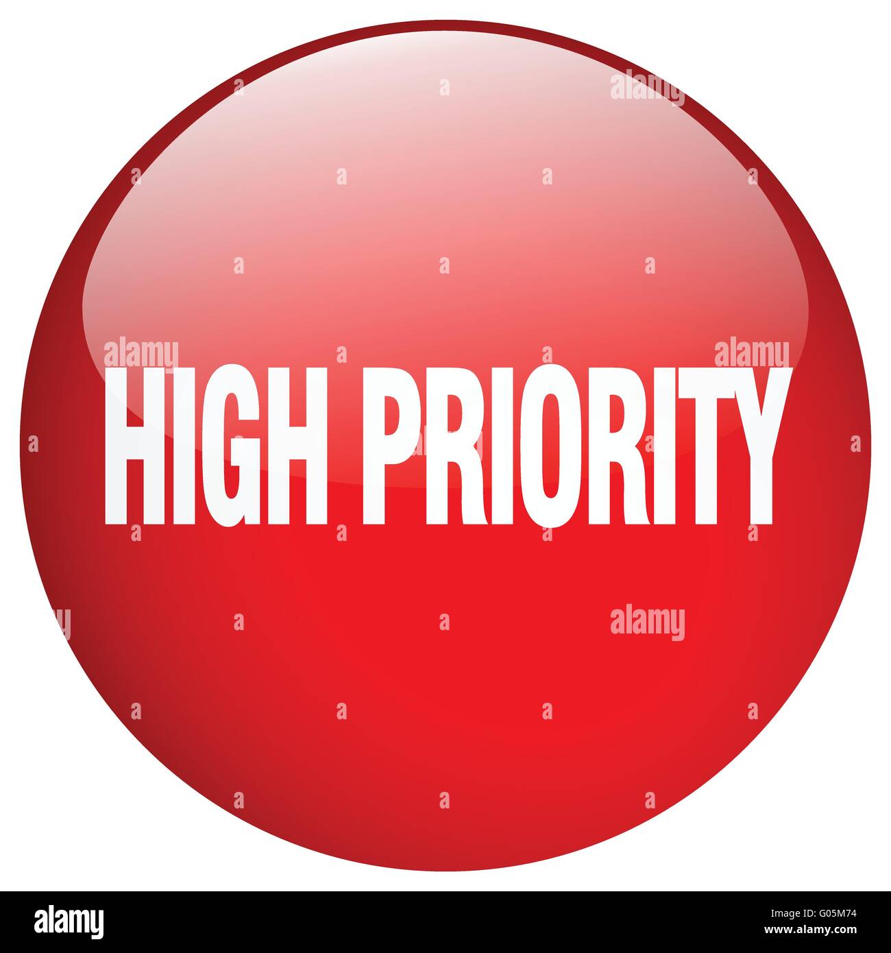 high priority red round gel isolated push button Stock Vector Image ...