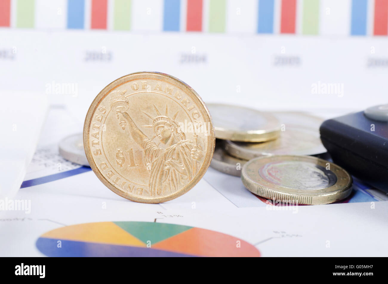 Graphs, charts, business table. The workplace of business people Stock ...