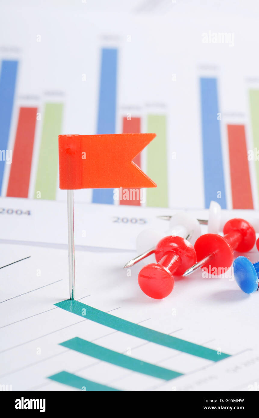 Graphs, charts with multi-coloured push buttons Stock Photo - Alamy