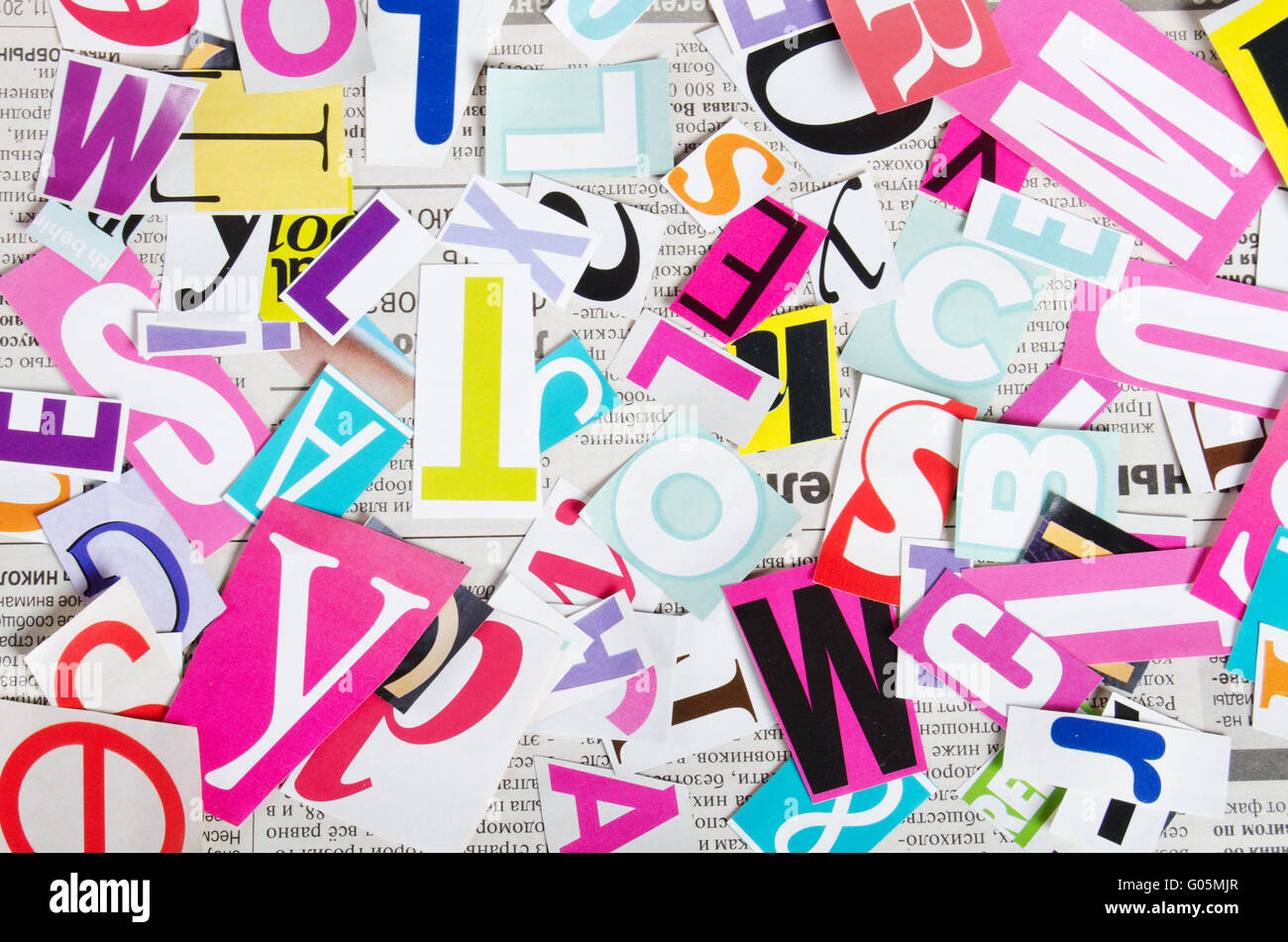 Newspaper print cuttings alphabet hi-res stock photography and images ...