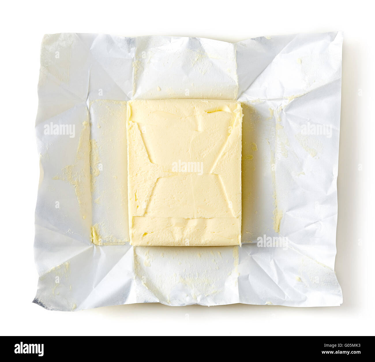 Butter package isolated on white background, top view Stock Photo - Alamy