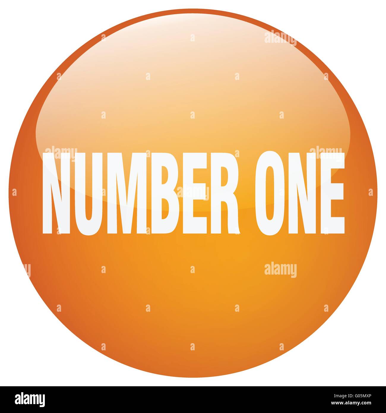 number one orange round gel isolated push button Stock Vector Image ...