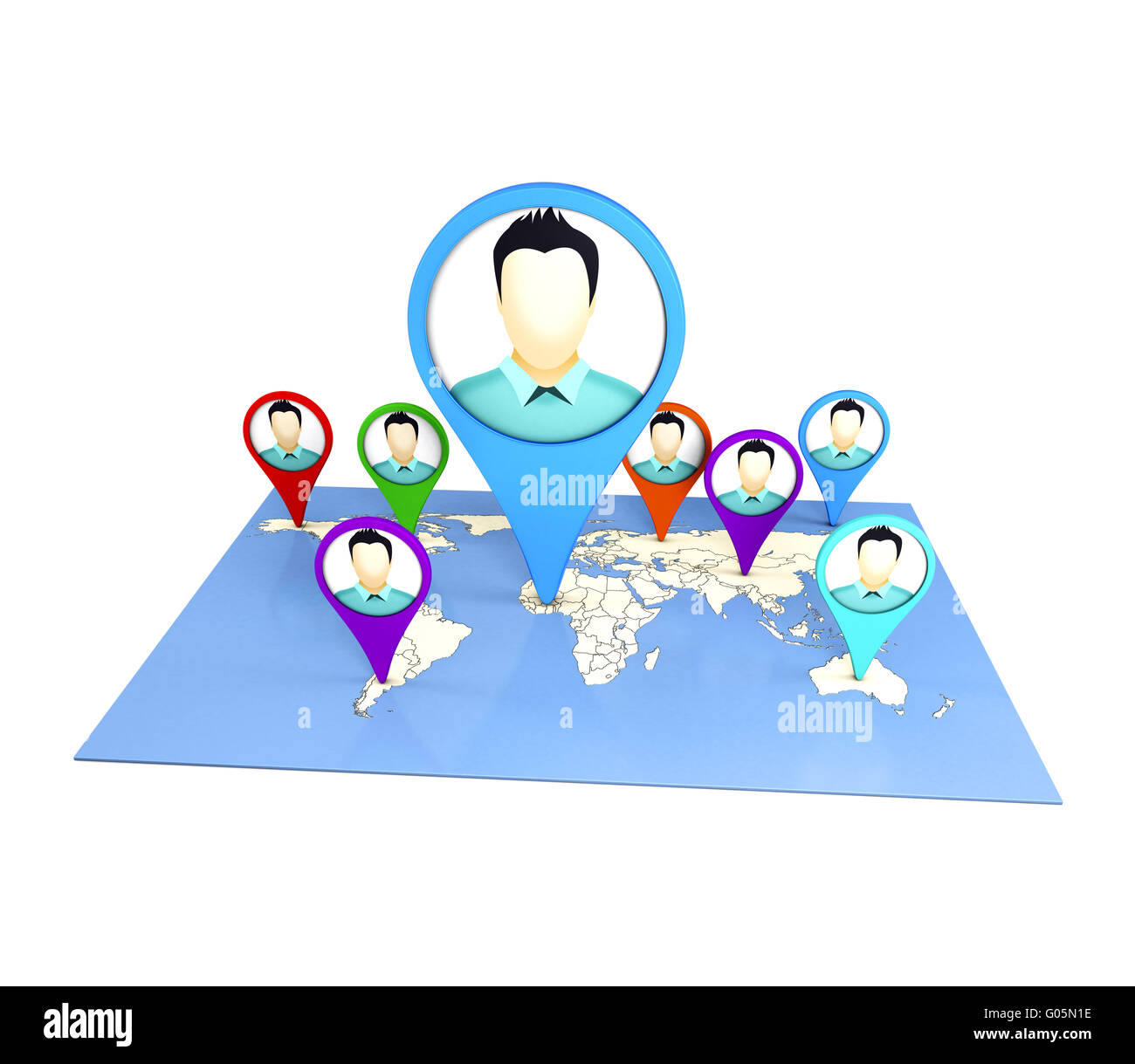 Checkin on Map Stock Photo - Alamy