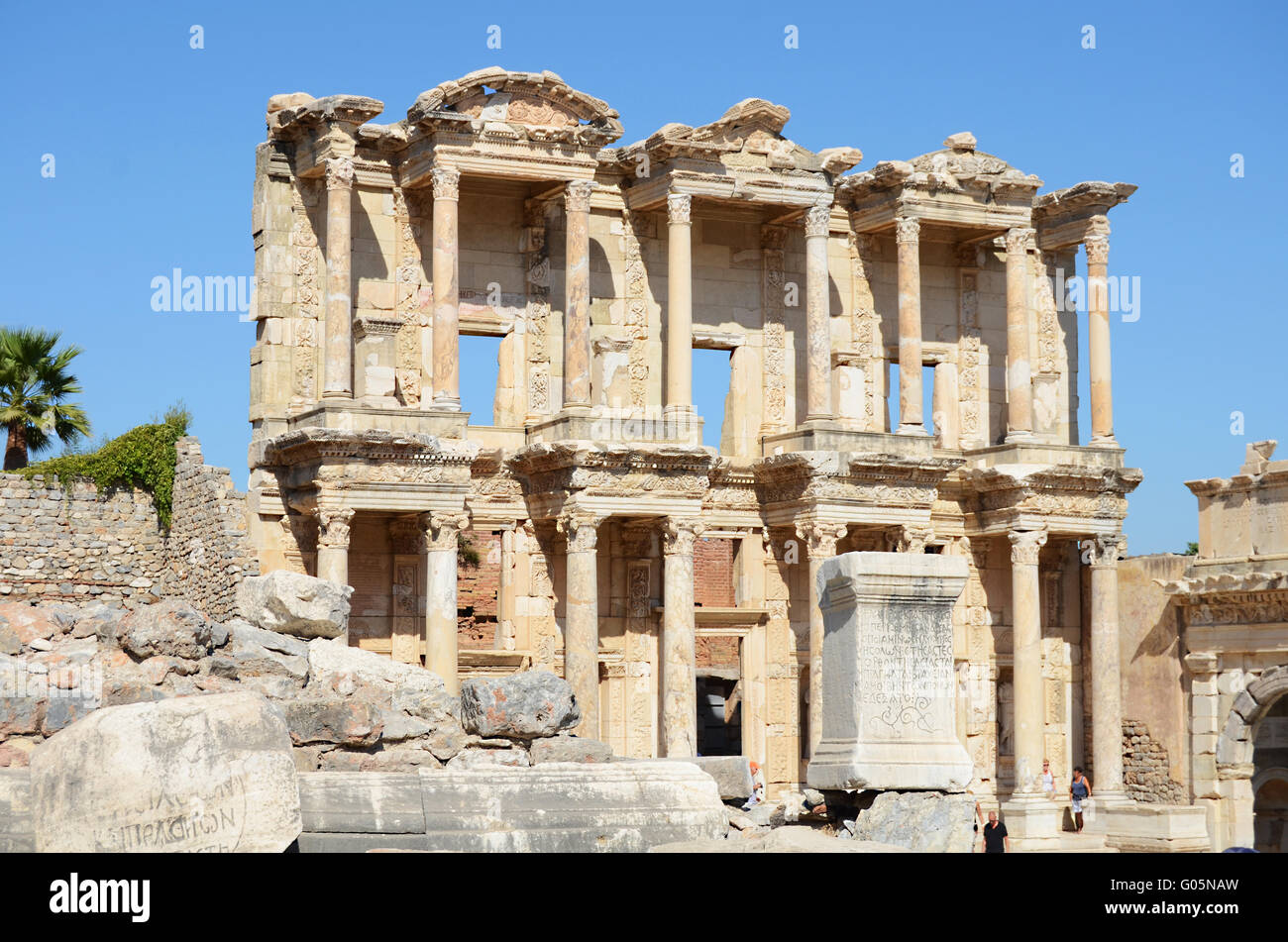 Roman Library of Celsus in Ephesus (Efes) from Roman time Stock Photo ...