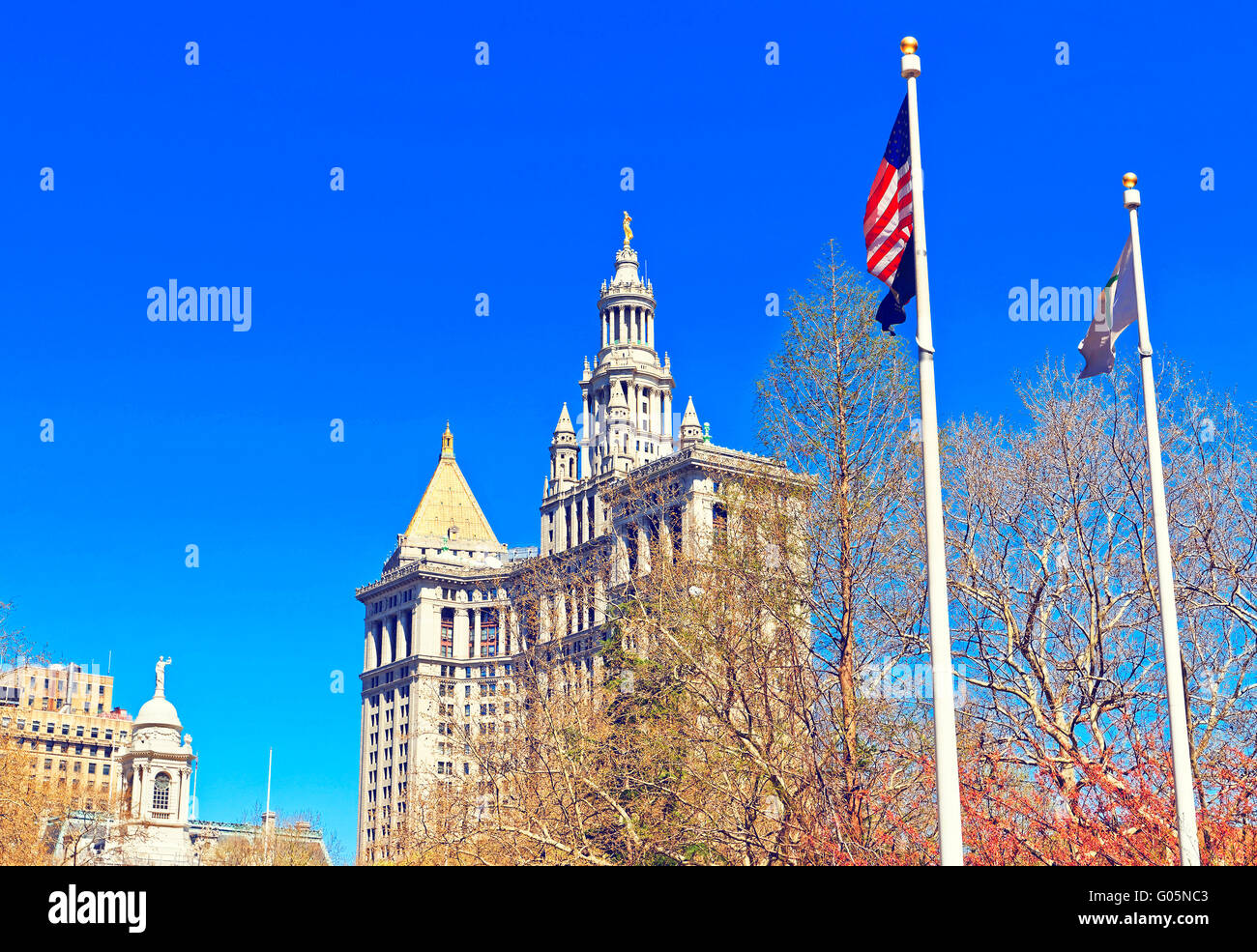 Manhattan Municipal Building in Lower Manhattan in New York, USA. It is ...