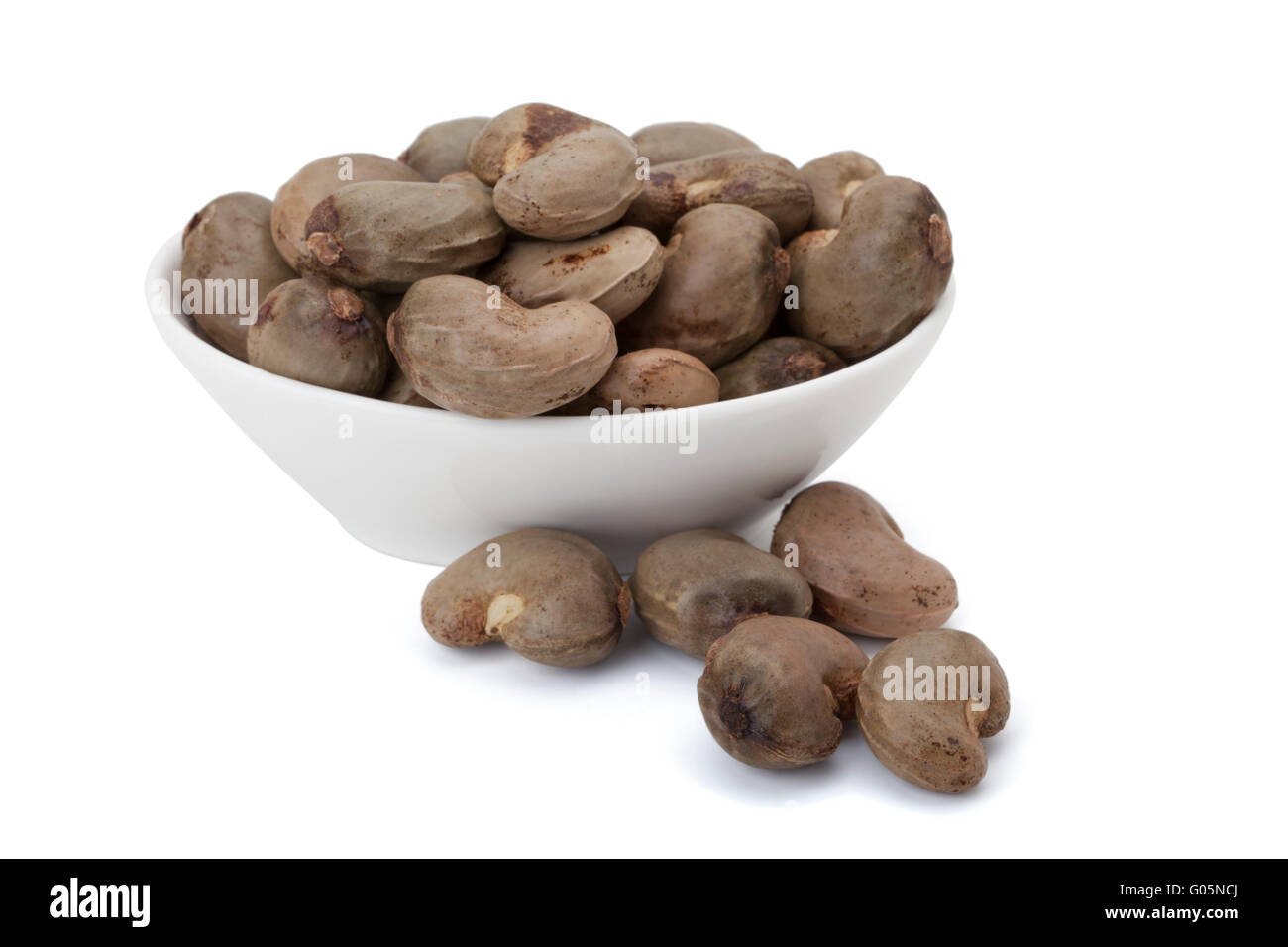 Brazilian Caju seed or Cashew seed isolated on white background with ...