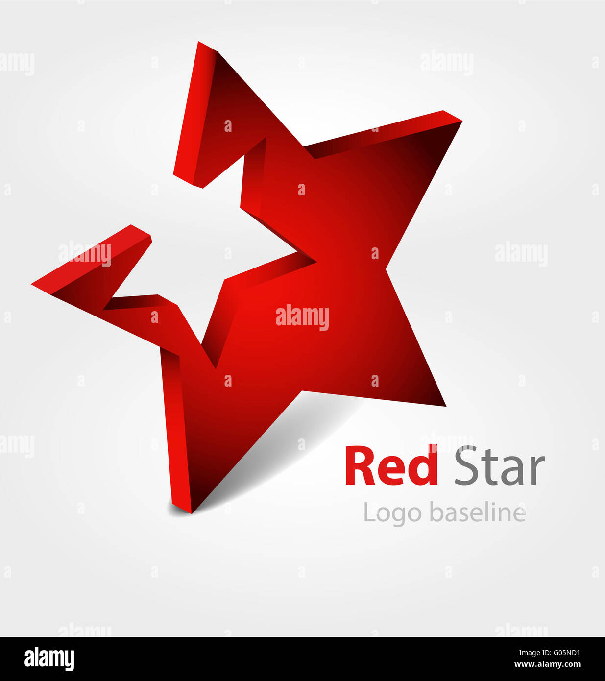 Red star 3D vector logo Stock Photo - Alamy