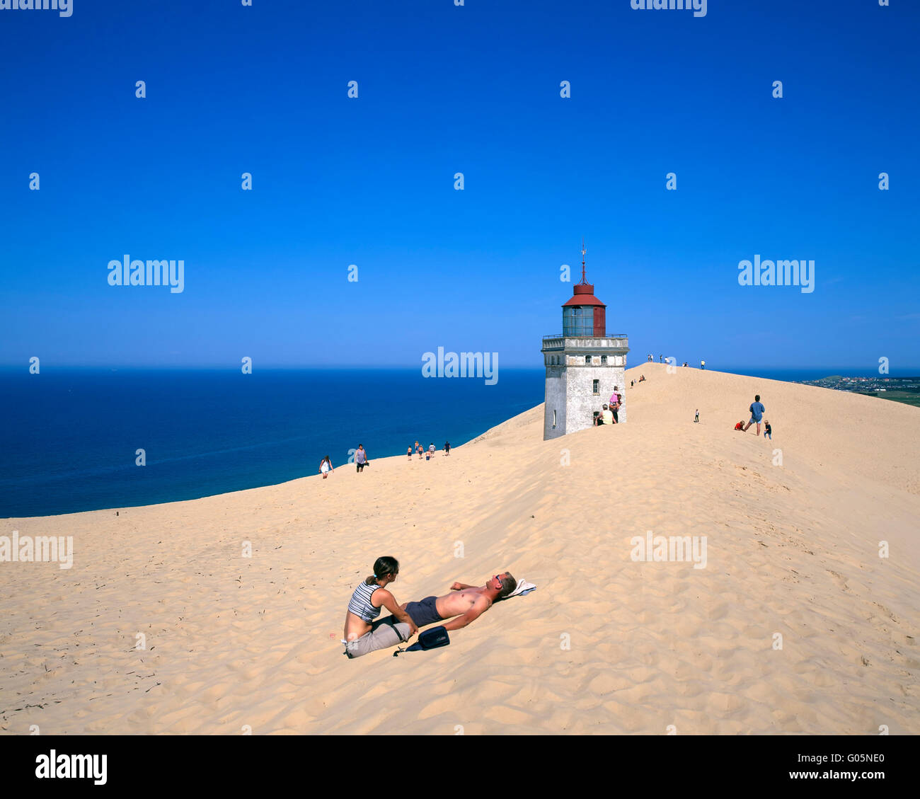 Rubjerg Knude dune with lighthouse, northern Jutland, Denmark ...