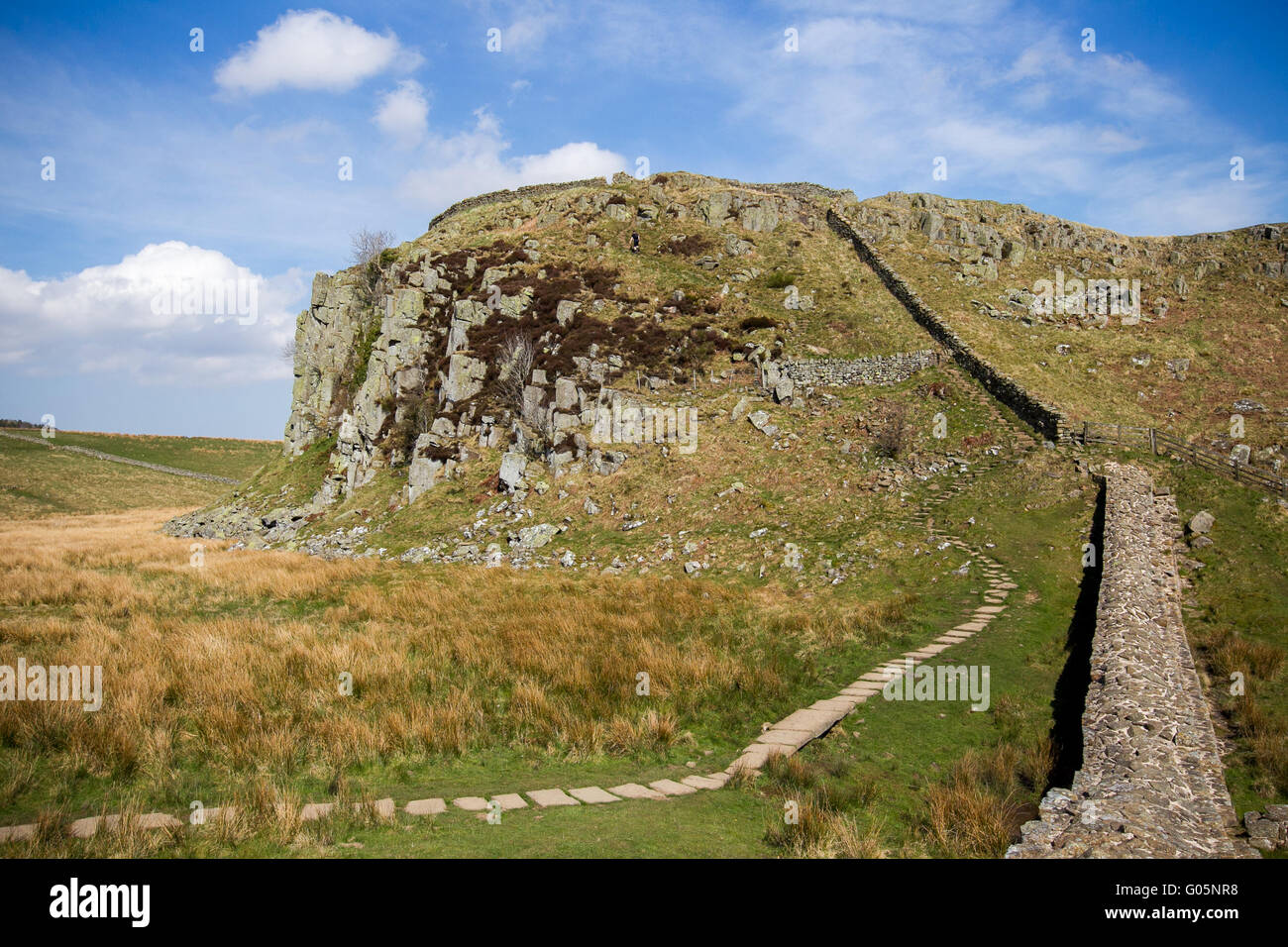 Hadrian's Wall at Steel Rigg Stock Photo - Alamy