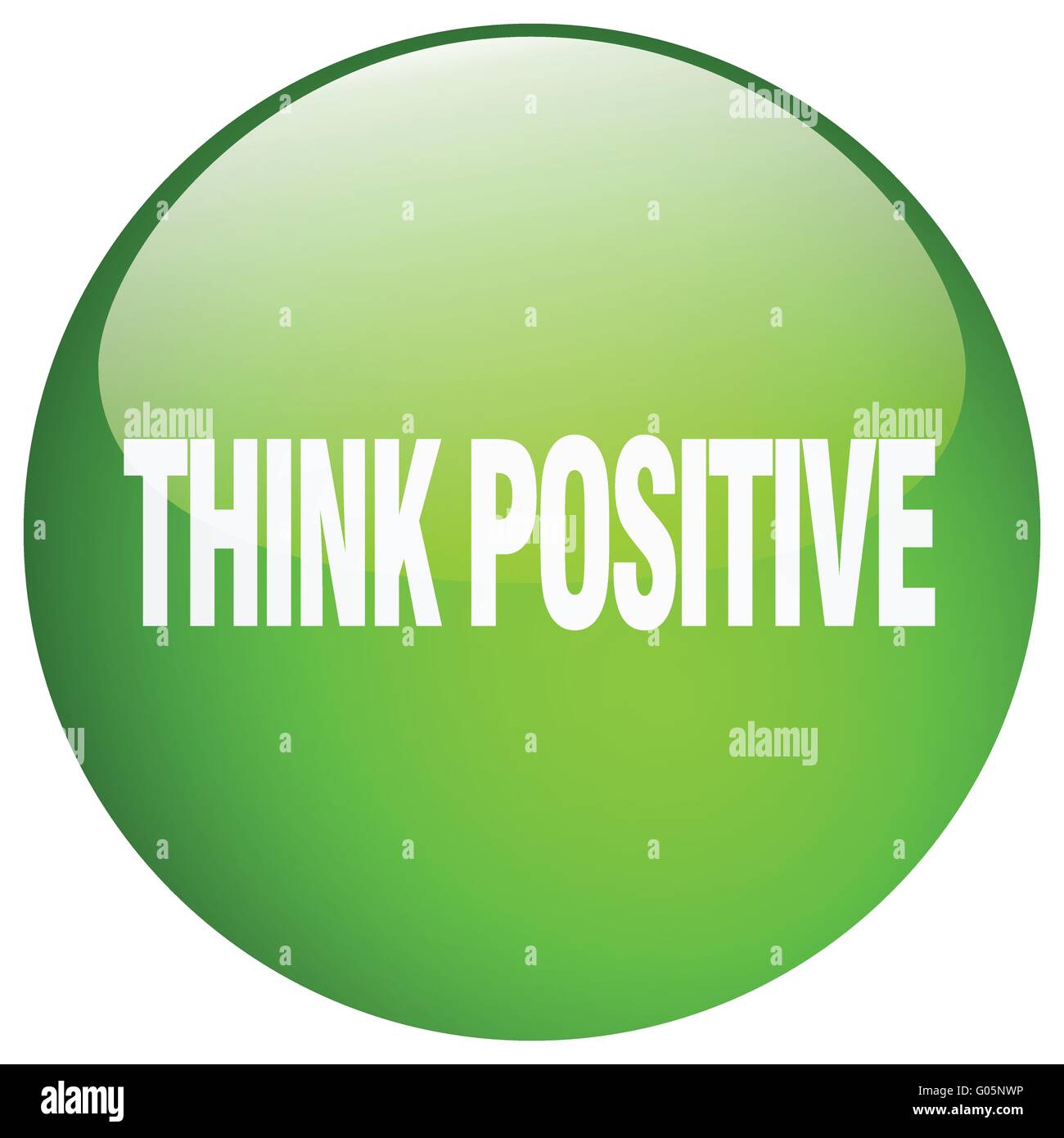 think positive green round gel isolated push button Stock Vector Image ...