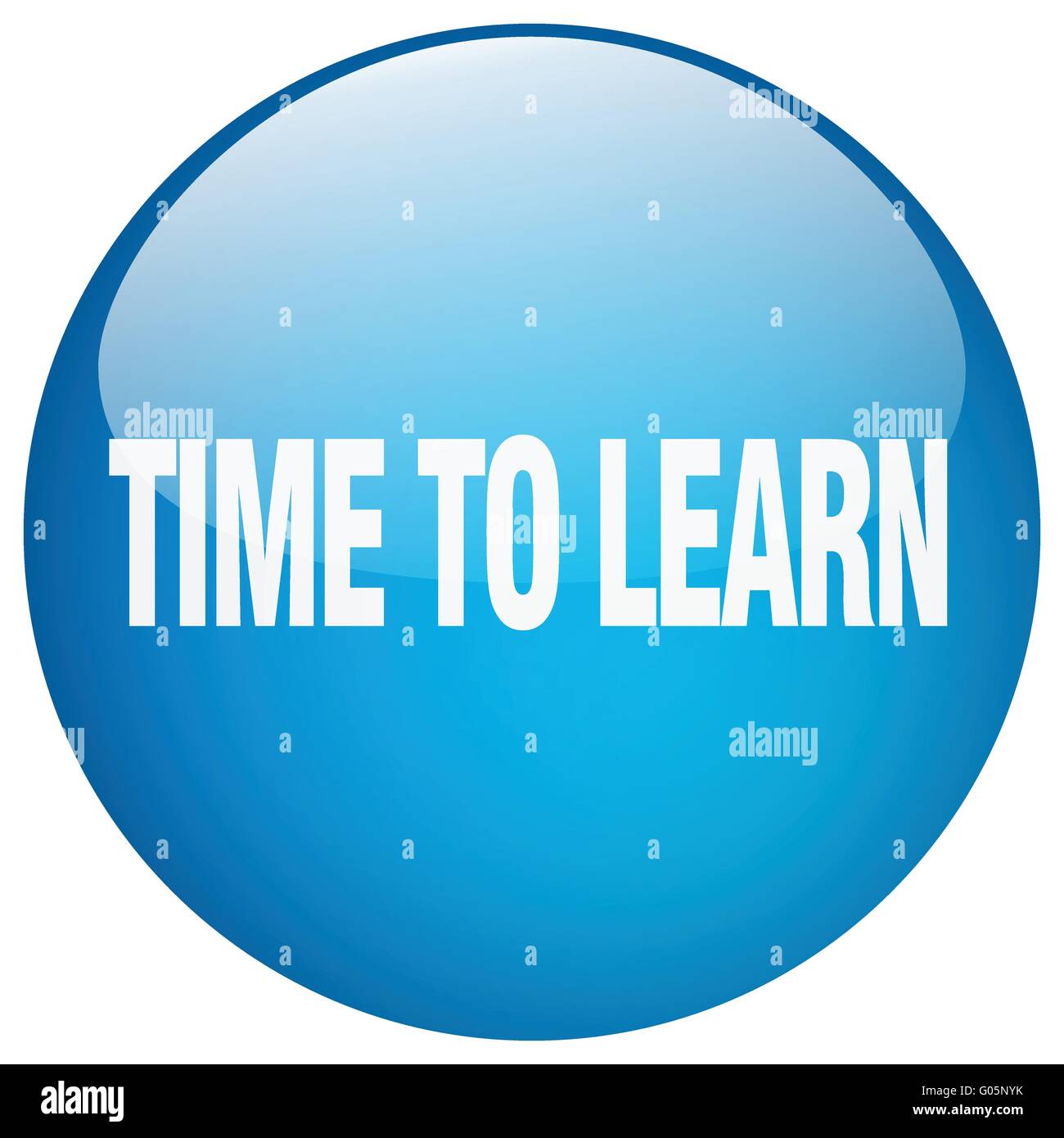 Time learn blue round hi-res stock photography and images - Alamy