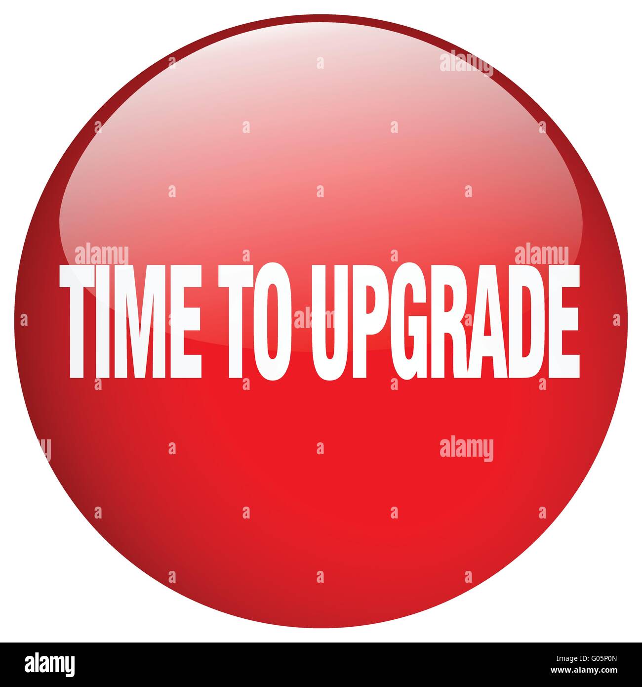 time to upgrade red round gel isolated push button Stock Vector Image & Art - Alamy
