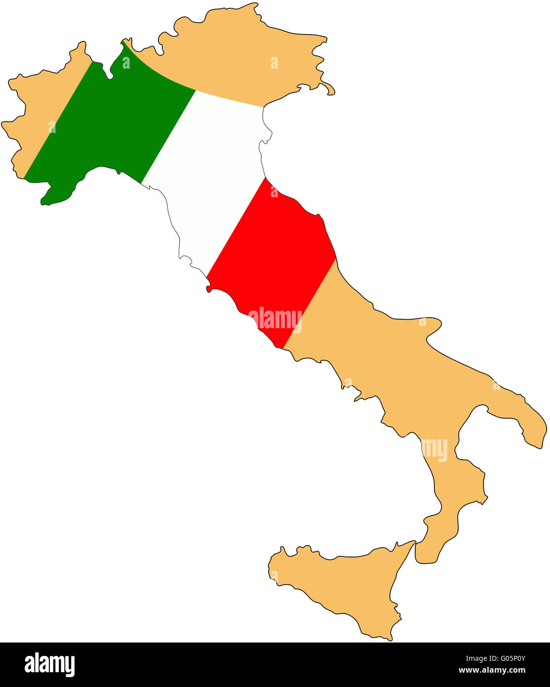 Map and Flag of Italy Stock Photo - Alamy