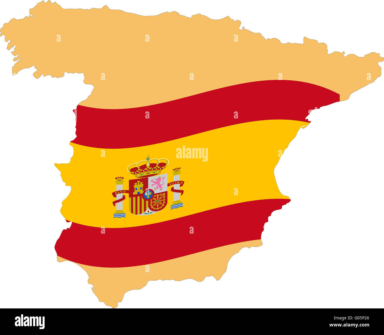 Map and Flag of Spain Stock Photo - Alamy