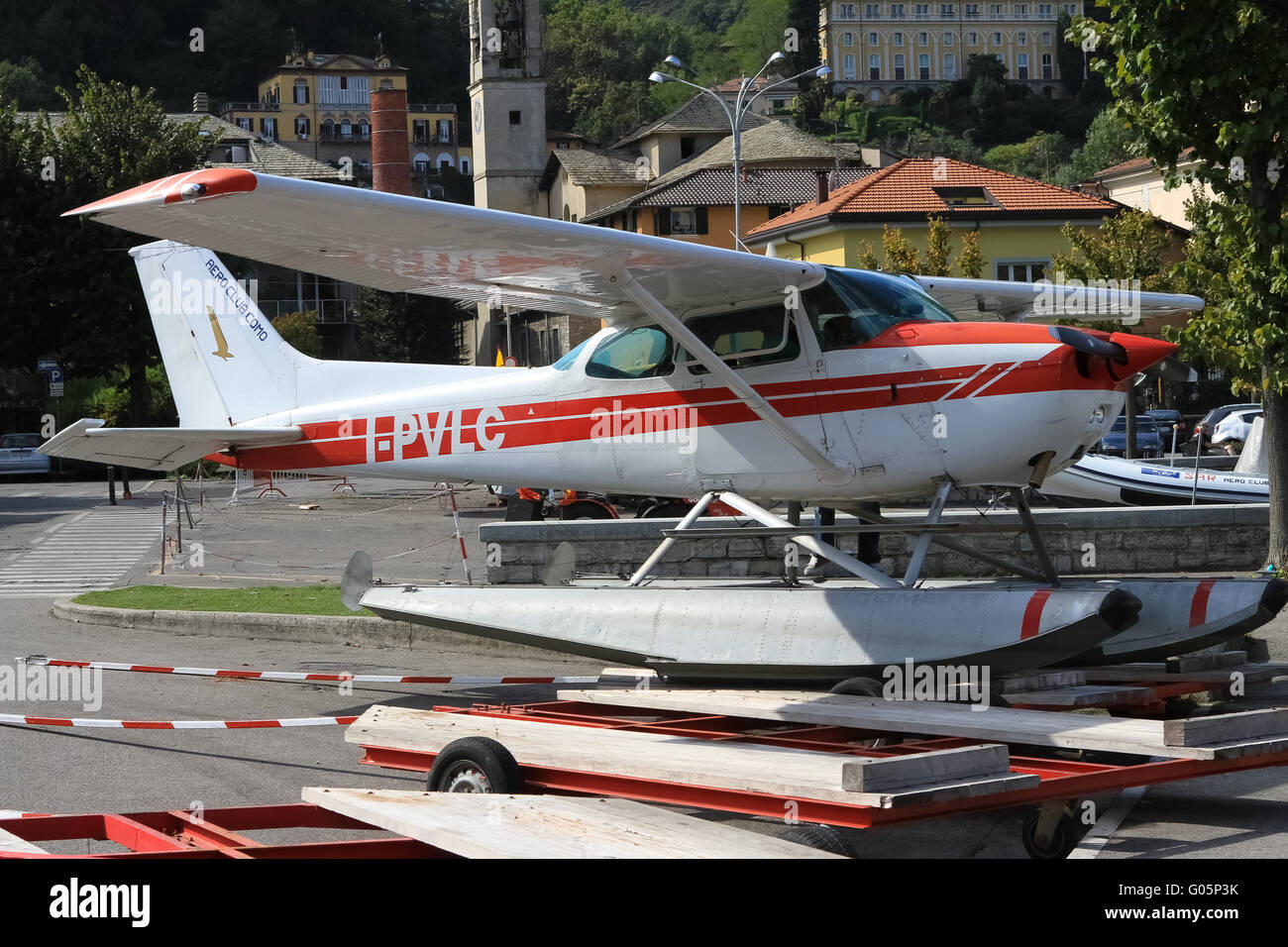 Float plane on trailer Stock Photo - Alamy