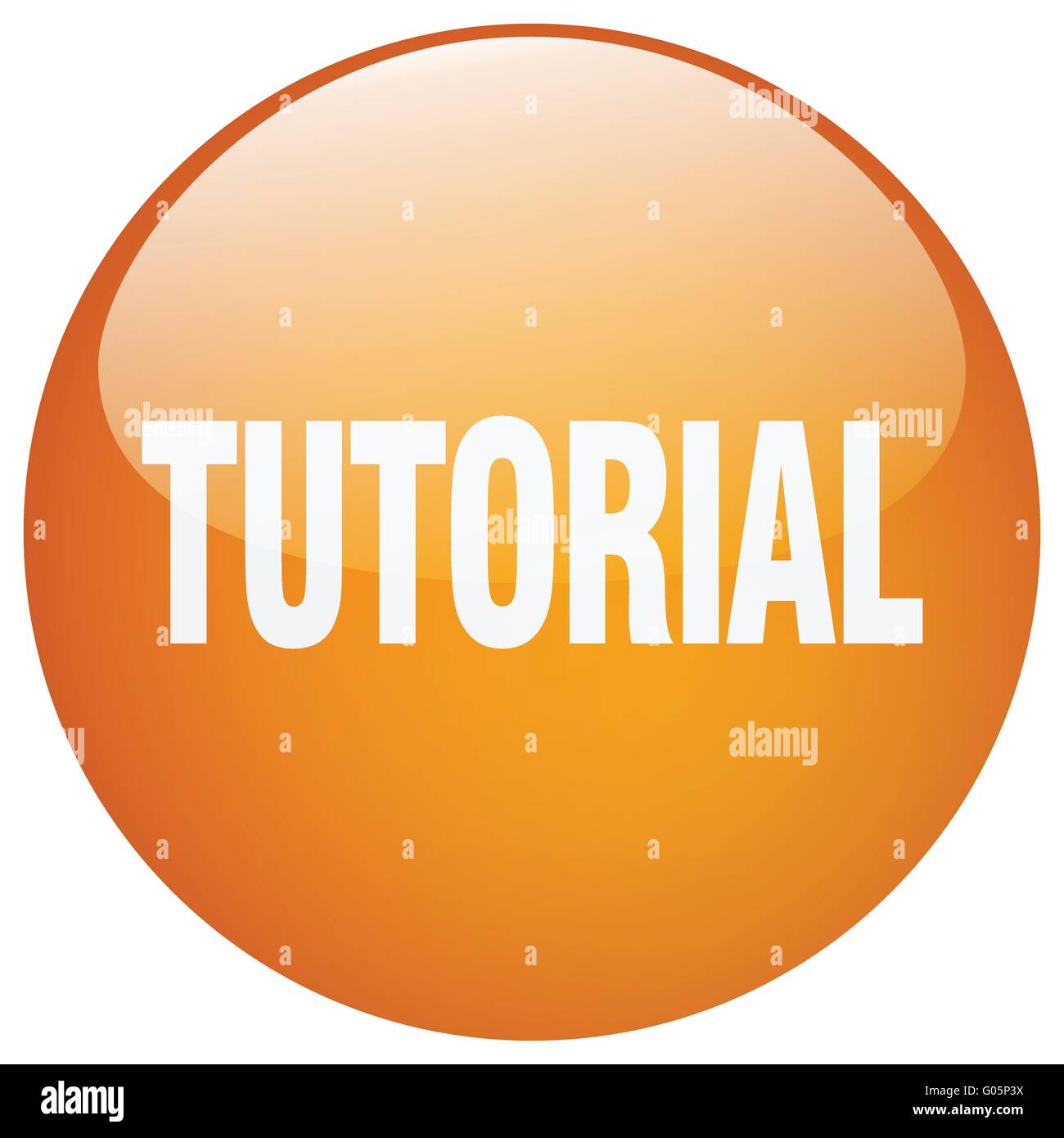 tutorial orange round gel isolated push button Stock Vector Image & Art ...