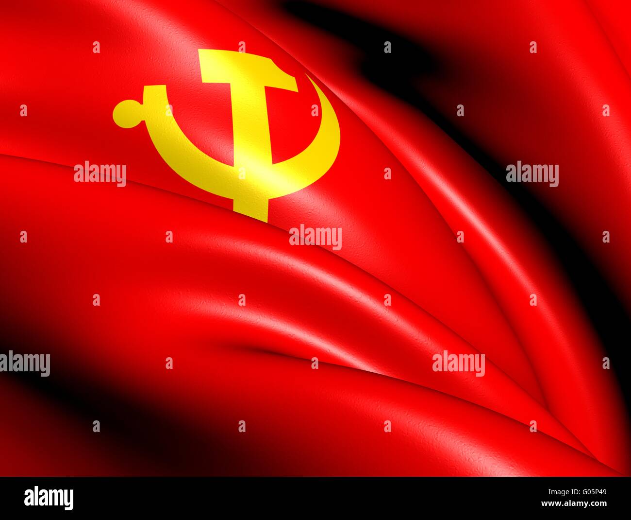 Flag of the Chinese Communist Party. Close Up Stock Photo - Alamy