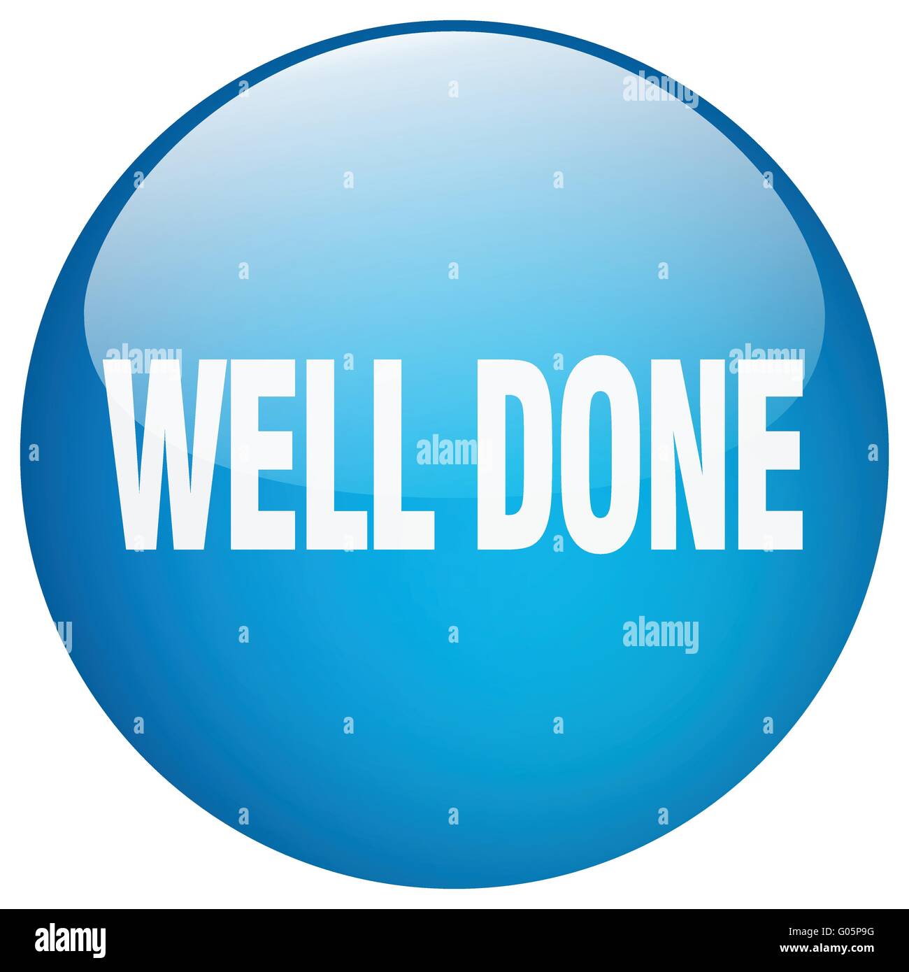 well done blue round gel isolated push button Stock Vector Image & Art ...
