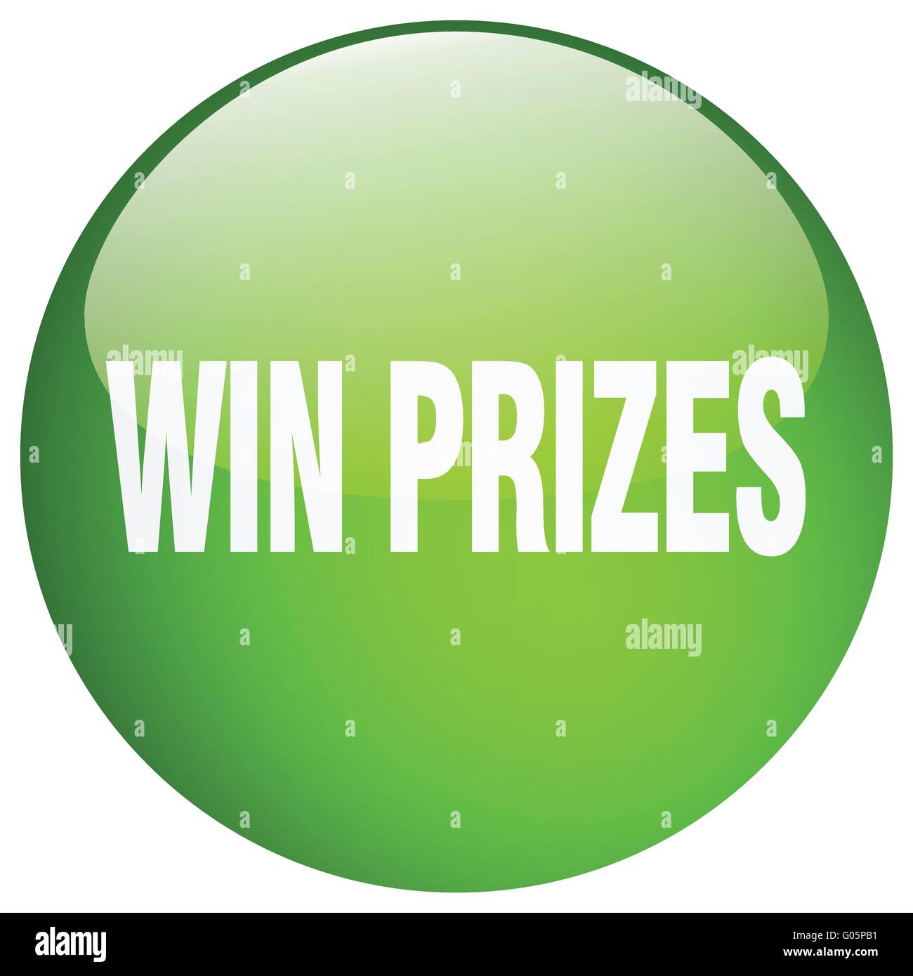 win prizes green round gel isolated push button Stock Vector Image ...