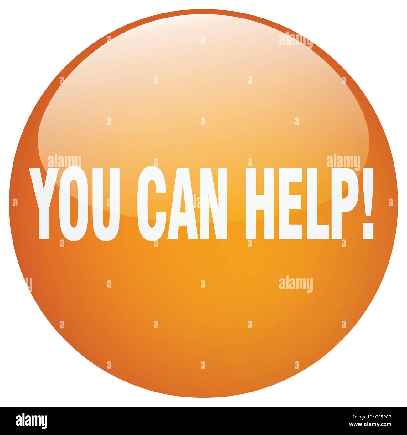 you can help orange round gel isolated push button Stock Vector Image ...