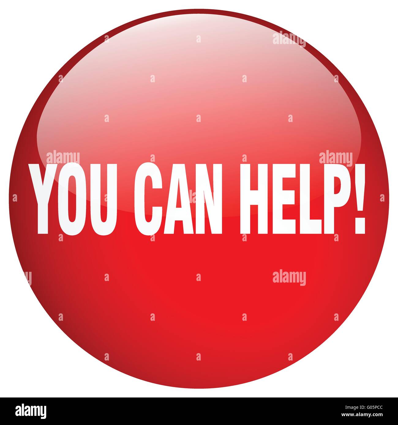 you can help red round gel isolated push button Stock Vector Image ...