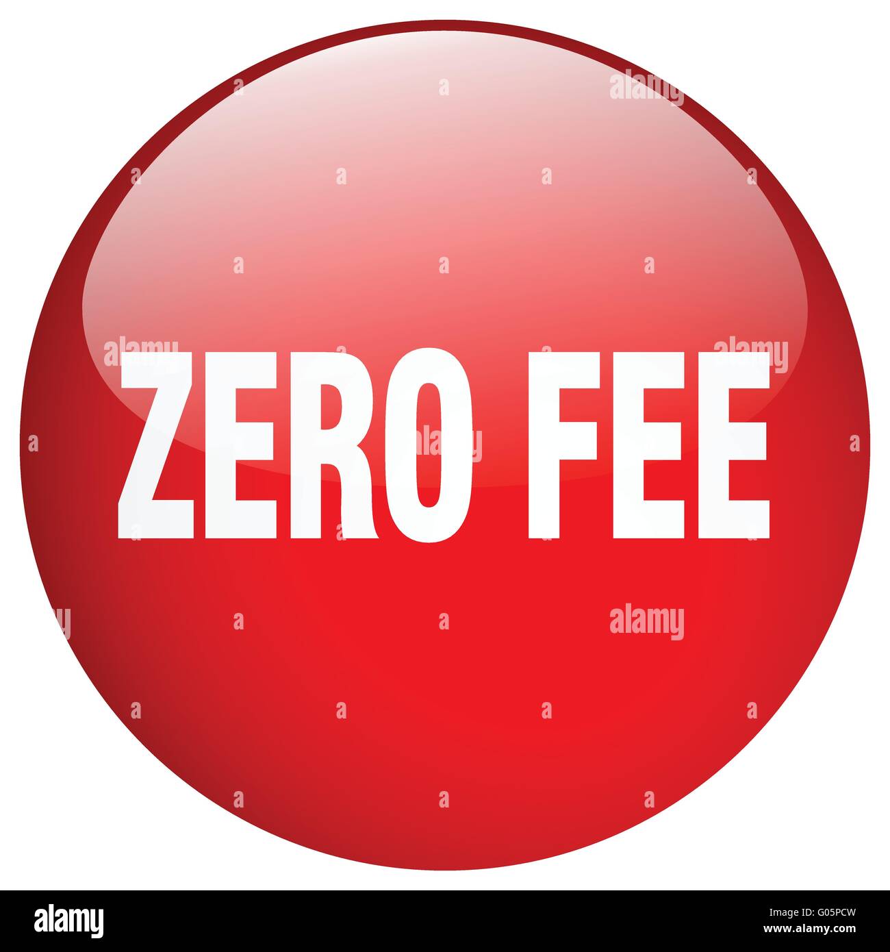 zero fee red round gel isolated push button Stock Vector Image & Art ...