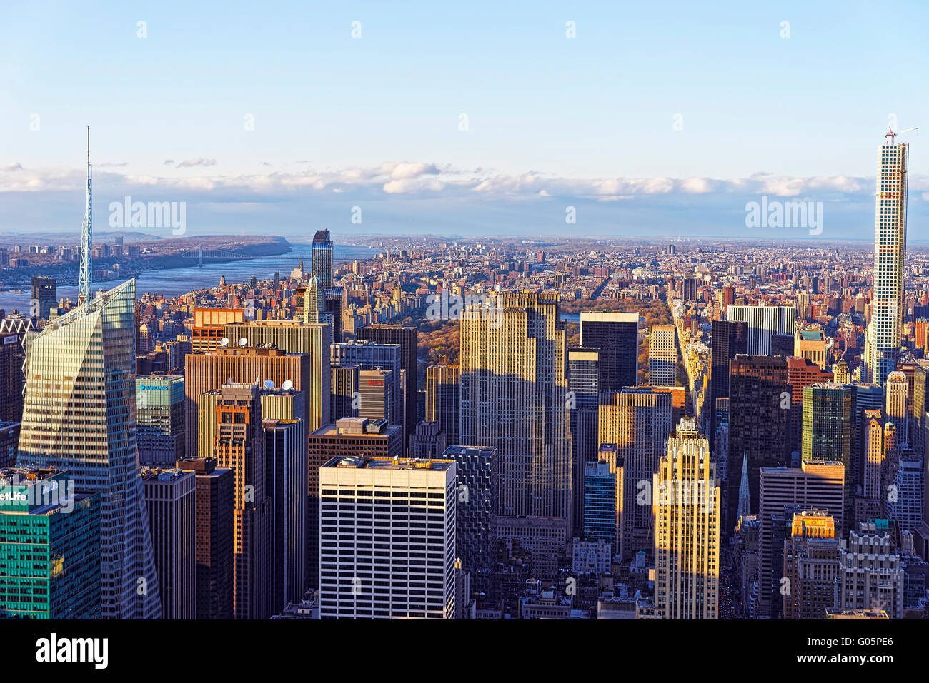 New York, USA - April, 25, 2015: Aerial view from Observatory deck of ...