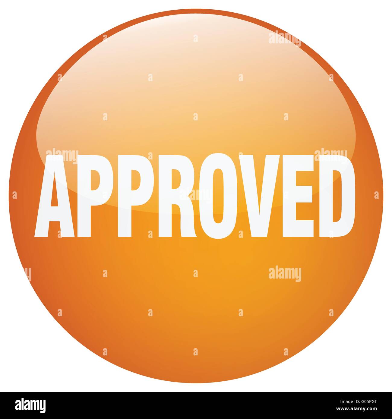 approved orange round gel isolated push button Stock Vector Image & Art ...