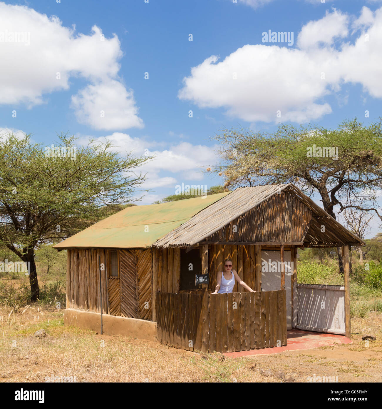 Traditional african safari tourist lodge Stock Photo - Alamy