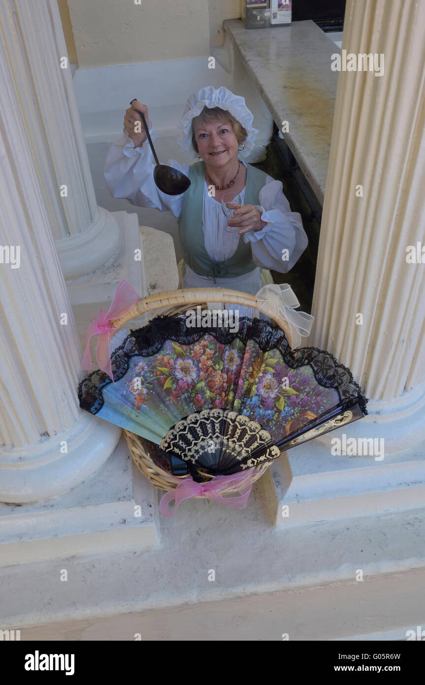 Costumed dipper at the Chalybeate Spring. The Pantiles. Royal Tunbridge ...