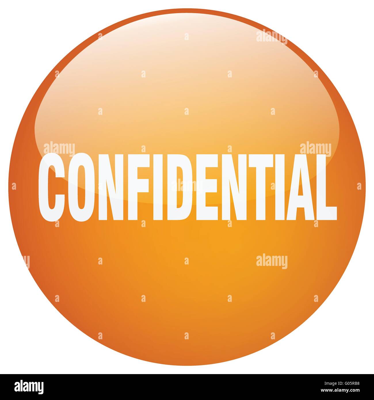confidential orange round gel isolated push button Stock Vector Image ...