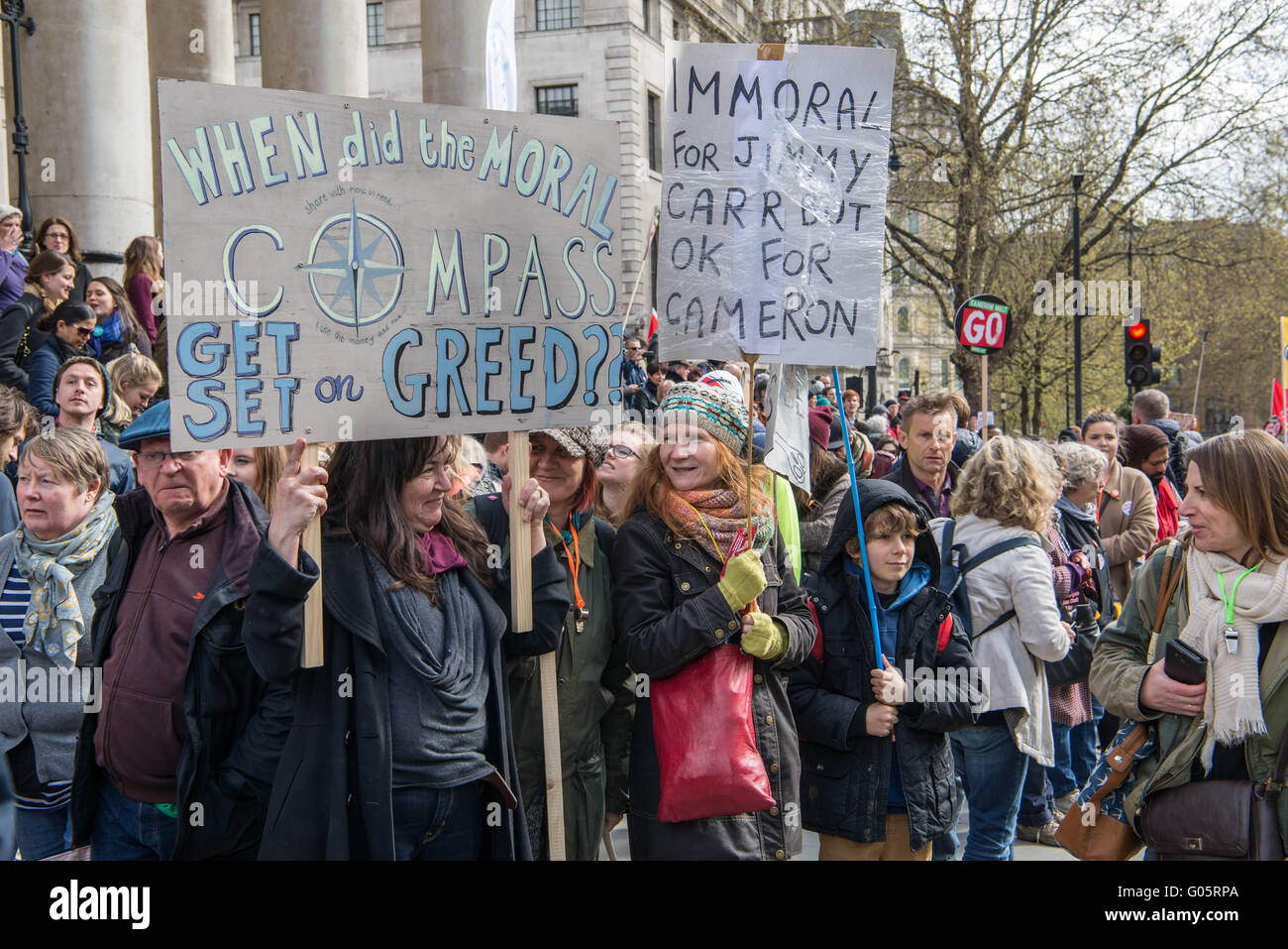 Protesters on the steps of St. Martin in the Field church, near ...